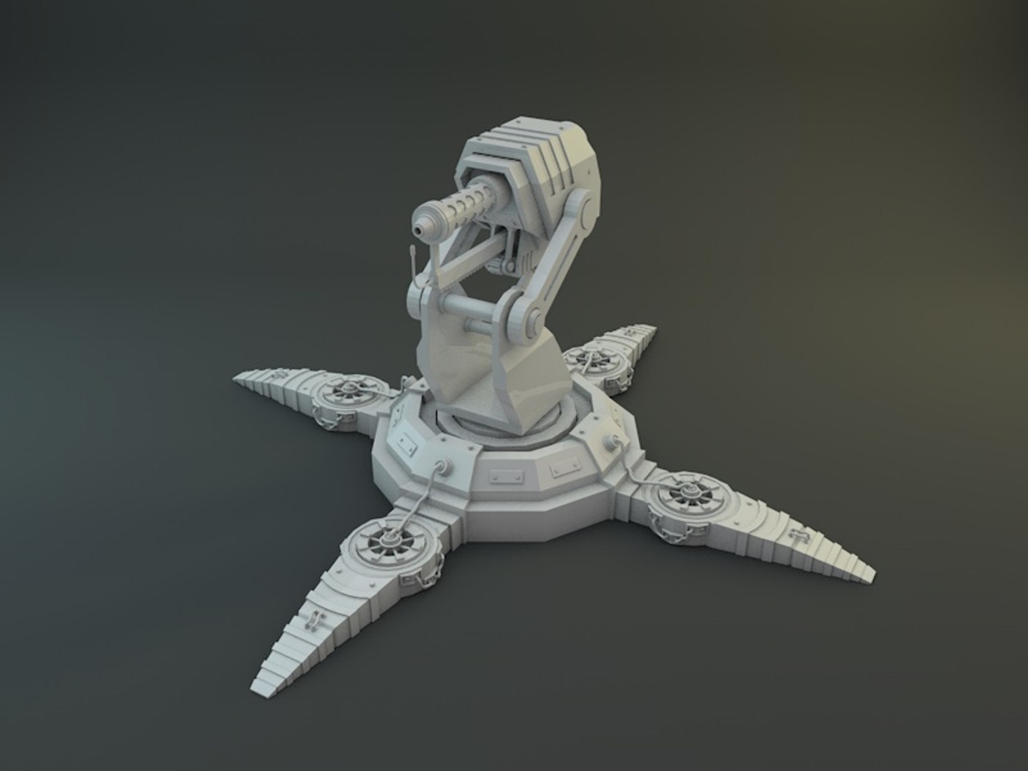 3d model flamethrower turret