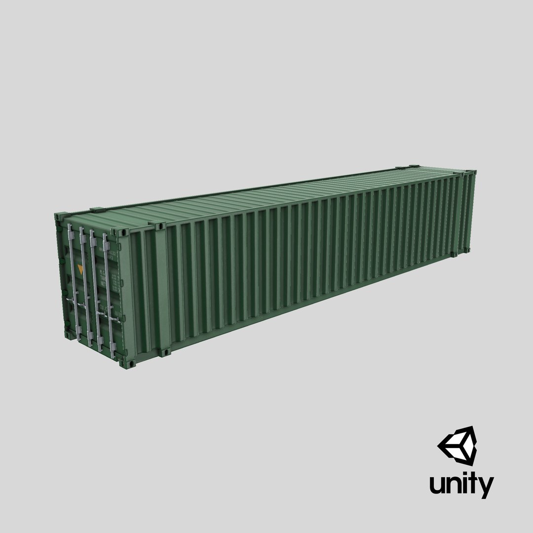 45ft Shipping Container - Green 3D Model - TurboSquid 2152436