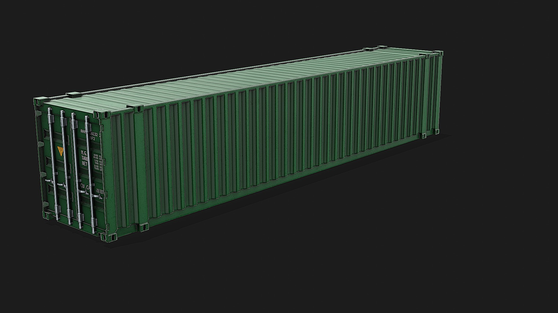 45ft Shipping Container - Green 3D Model - TurboSquid 2152436