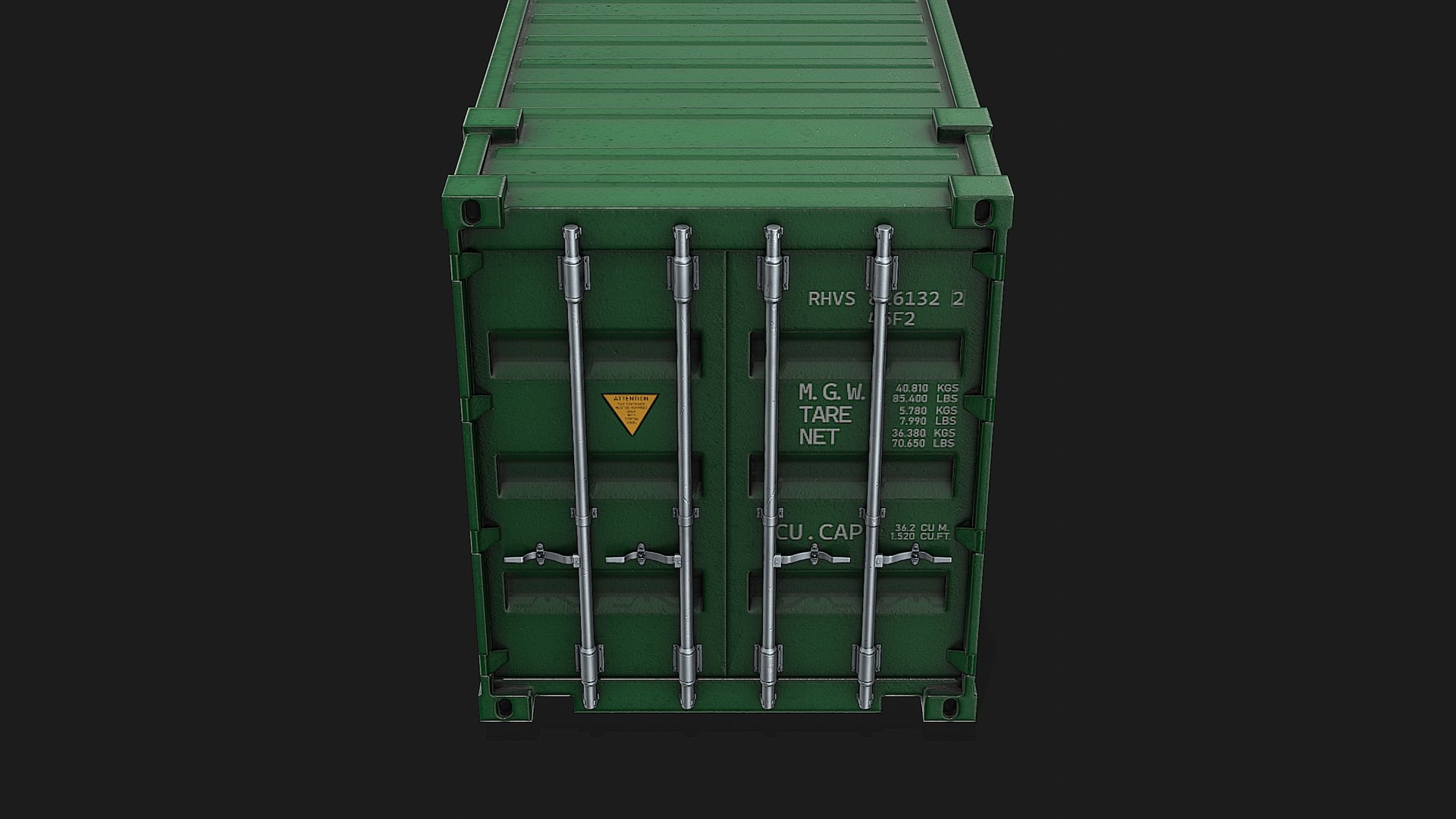 45ft Shipping Container - Green 3D Model - TurboSquid 2152436