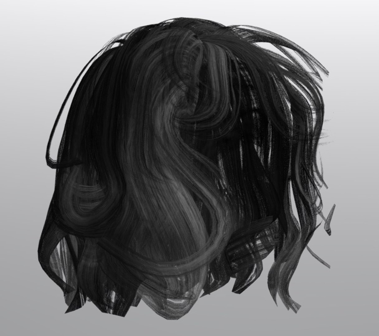 3D Female Hair 3 Colors Model - TurboSquid 1393763