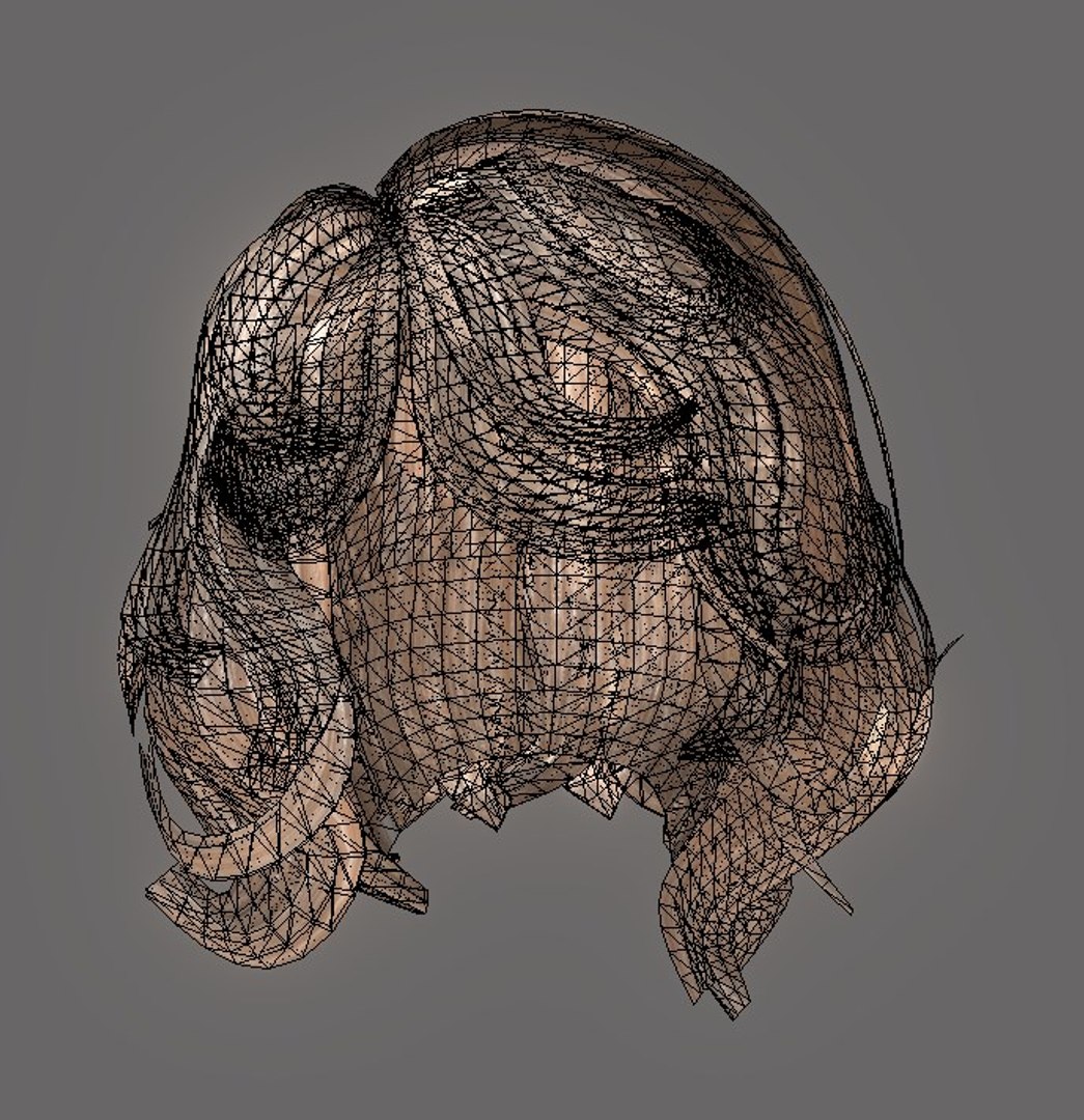 3D Female Hair 3 Colors Model - TurboSquid 1393763