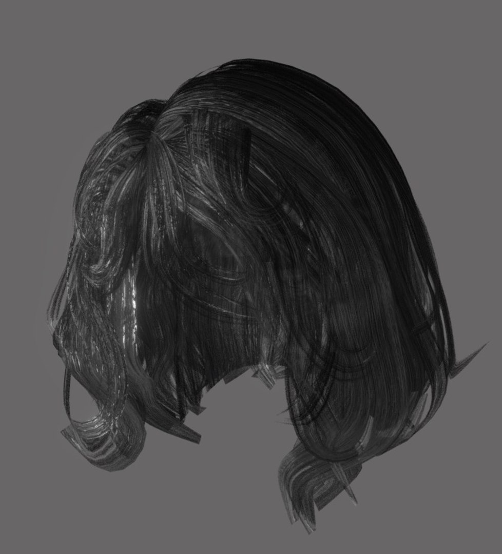 3D Female Hair 3 Colors Model - TurboSquid 1393763