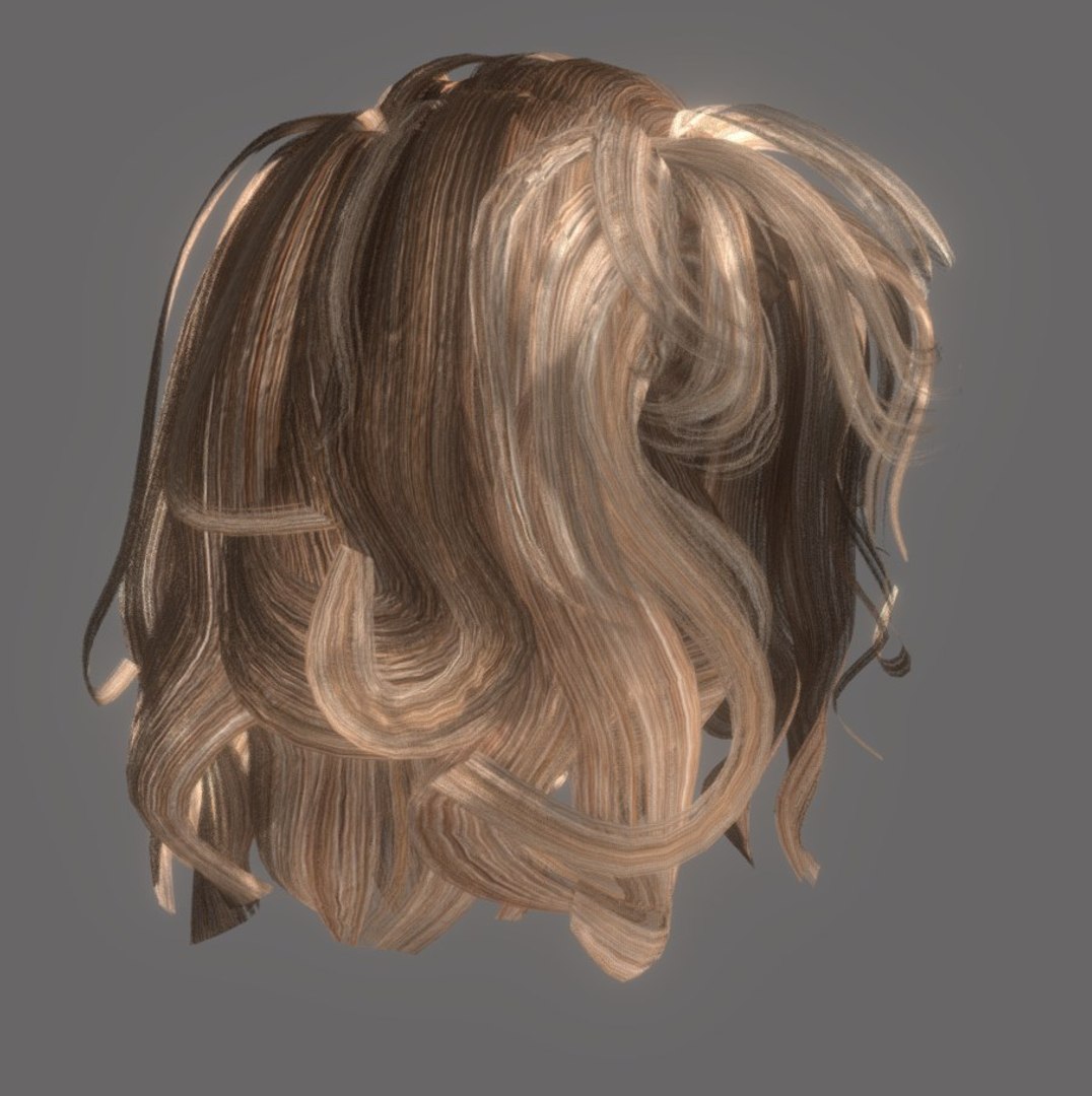 3D Female Hair 3 Colors Model - TurboSquid 1393763