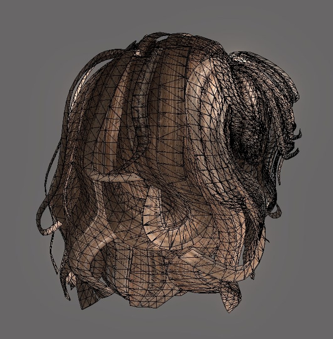 3D Female Hair 3 Colors Model - TurboSquid 1393763