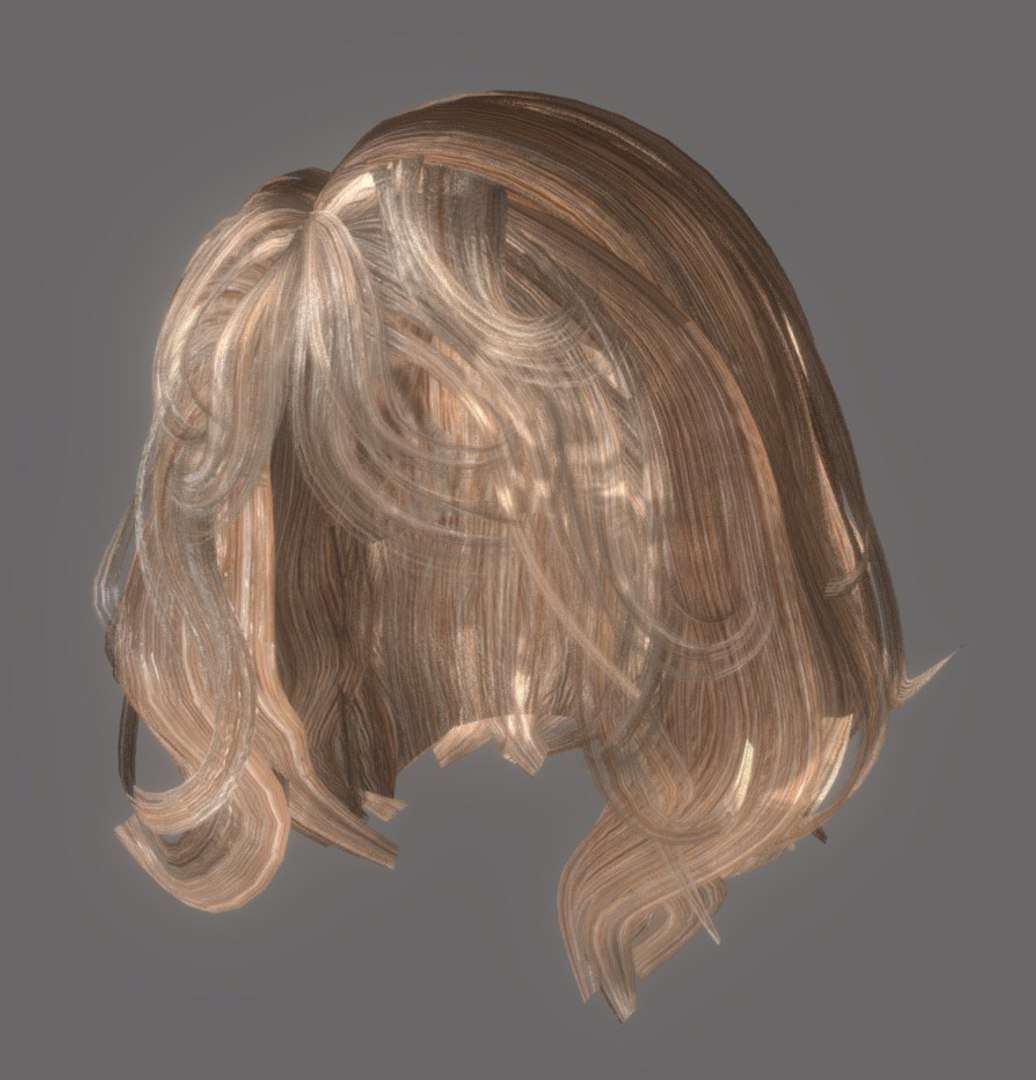 3D Female Hair 3 Colors Model - TurboSquid 1393763