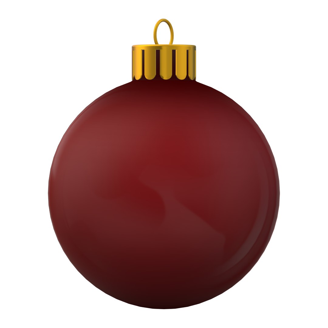 3D Model Red Ball Ornament - TurboSquid 2420399