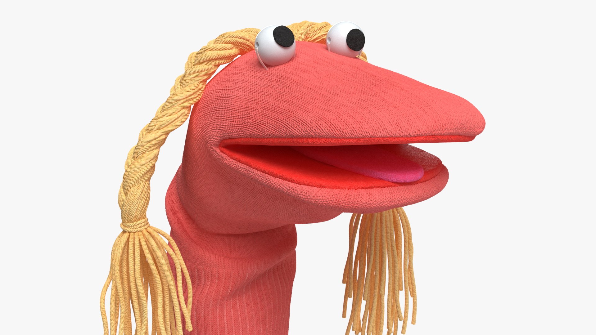 Sock Puppet Girl Pink Rigged For Maya Model - TurboSquid 2321640