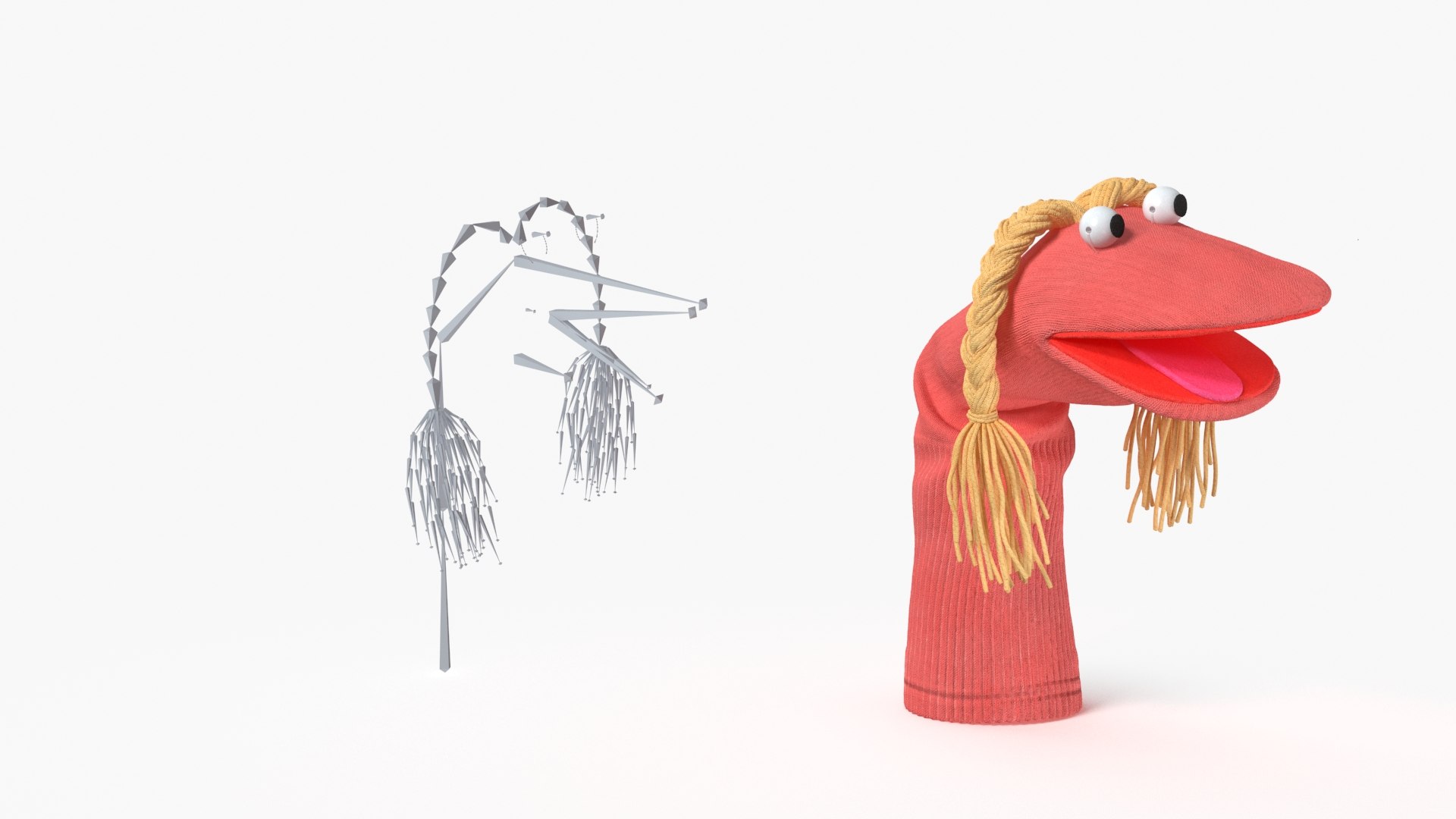 Sock Puppet Girl Pink Rigged For Maya Model - TurboSquid 2321640