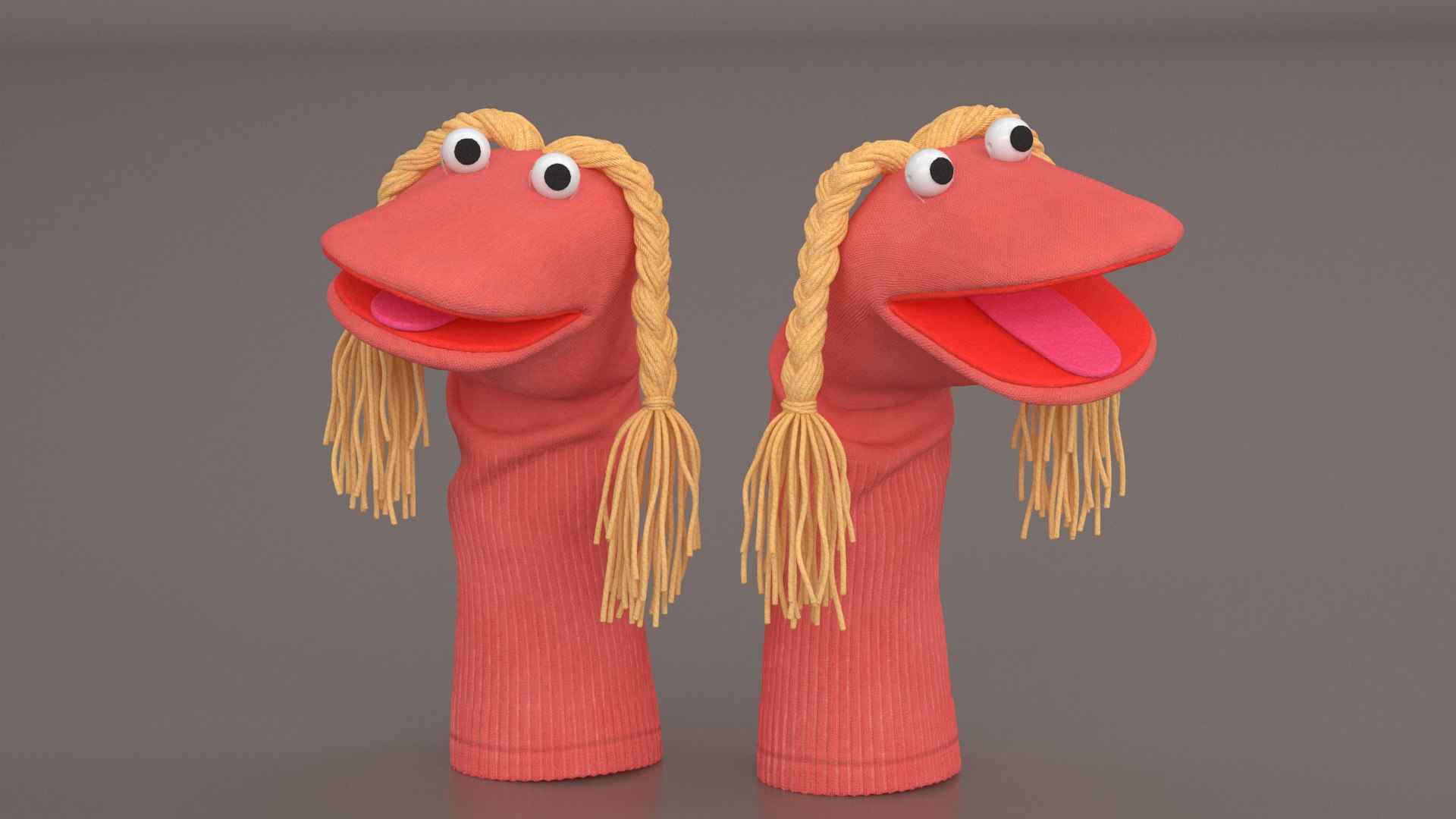 Sock Puppet Girl Pink Rigged For Maya Model - TurboSquid 2321640