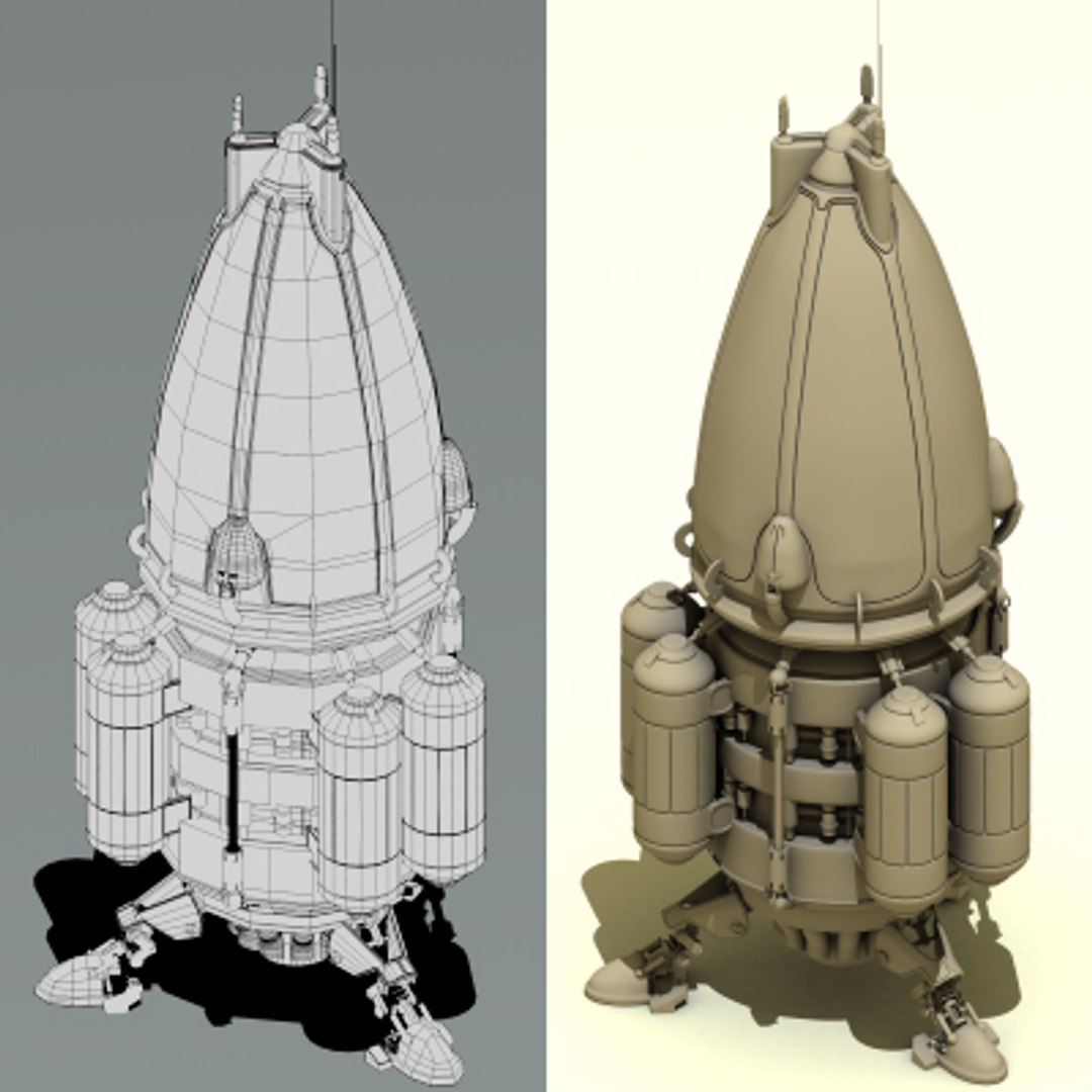 Rocket Ship Transport 3d Max