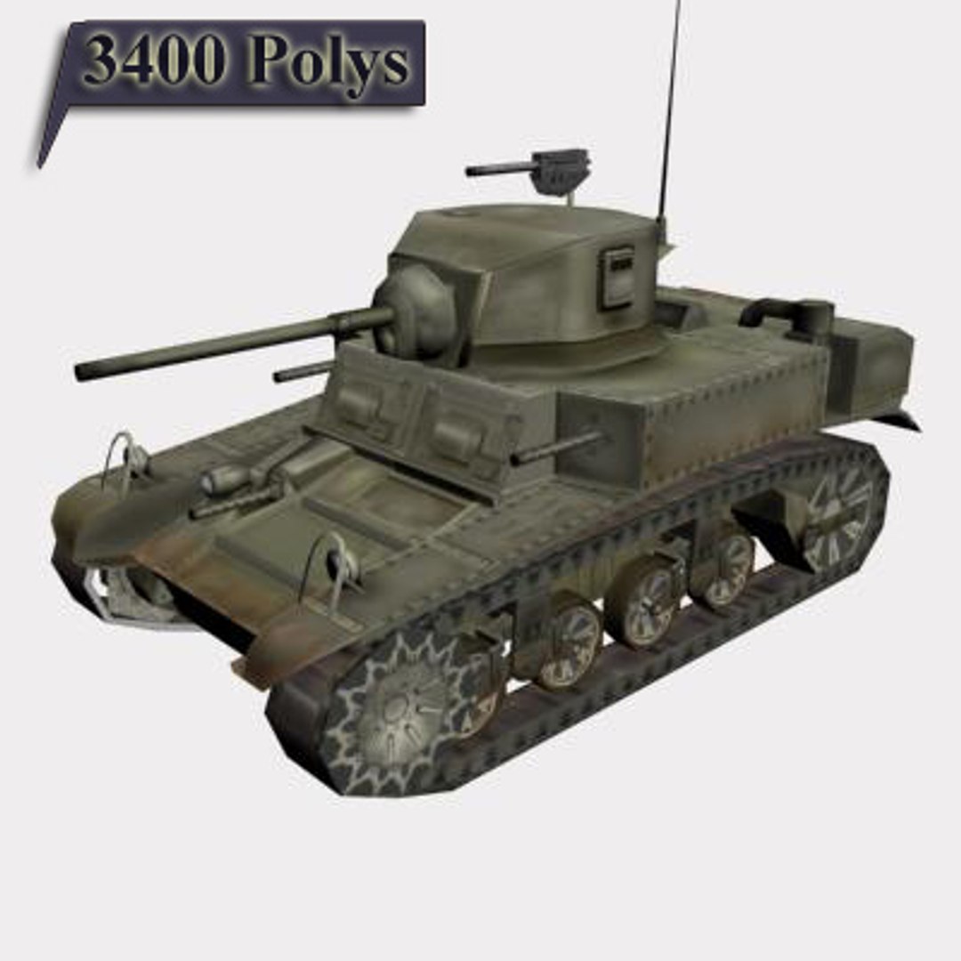M3a1 Stuart Tank 3d Max