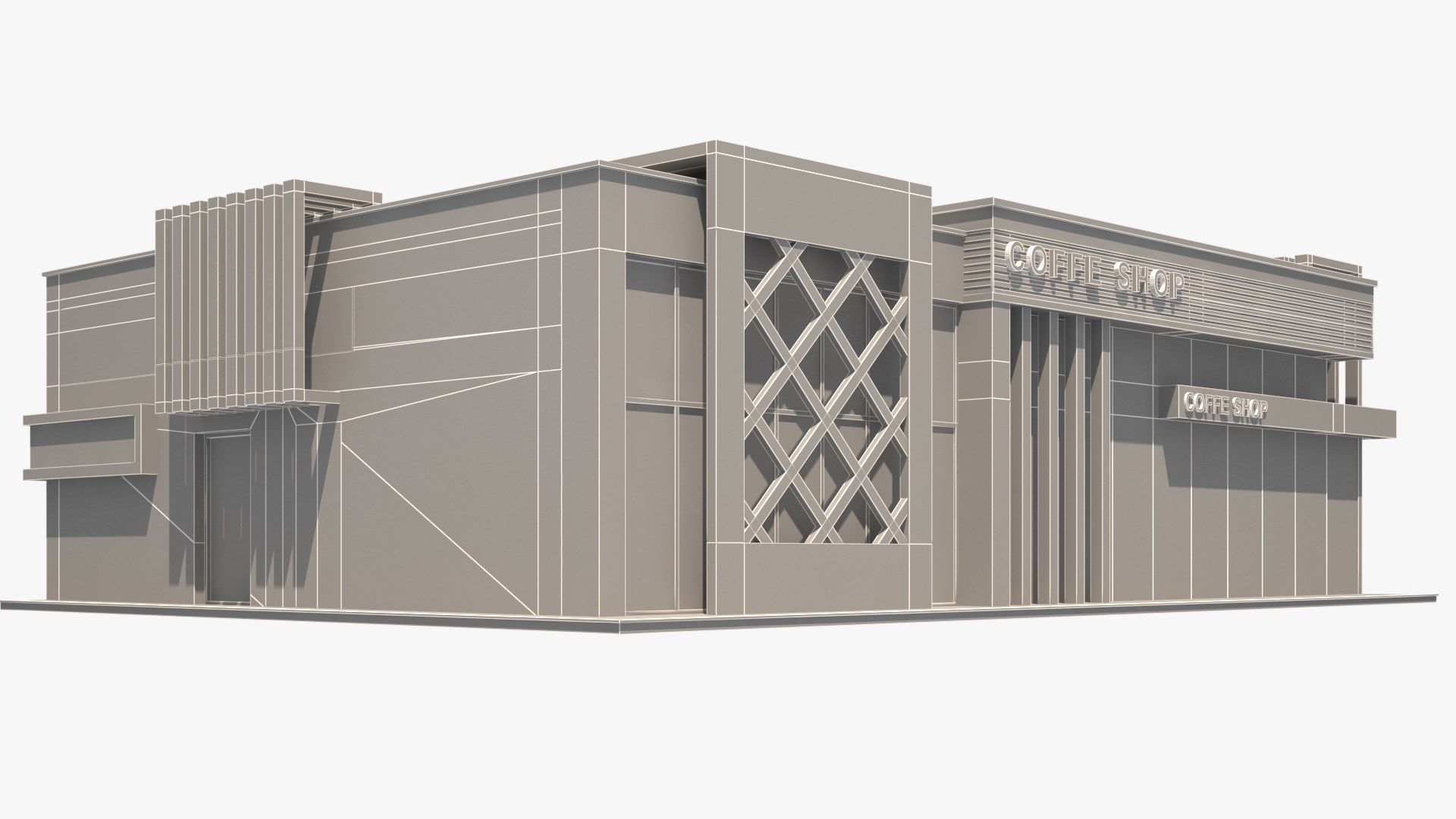 Coffee Shop Building 3D Model - TurboSquid 1734555