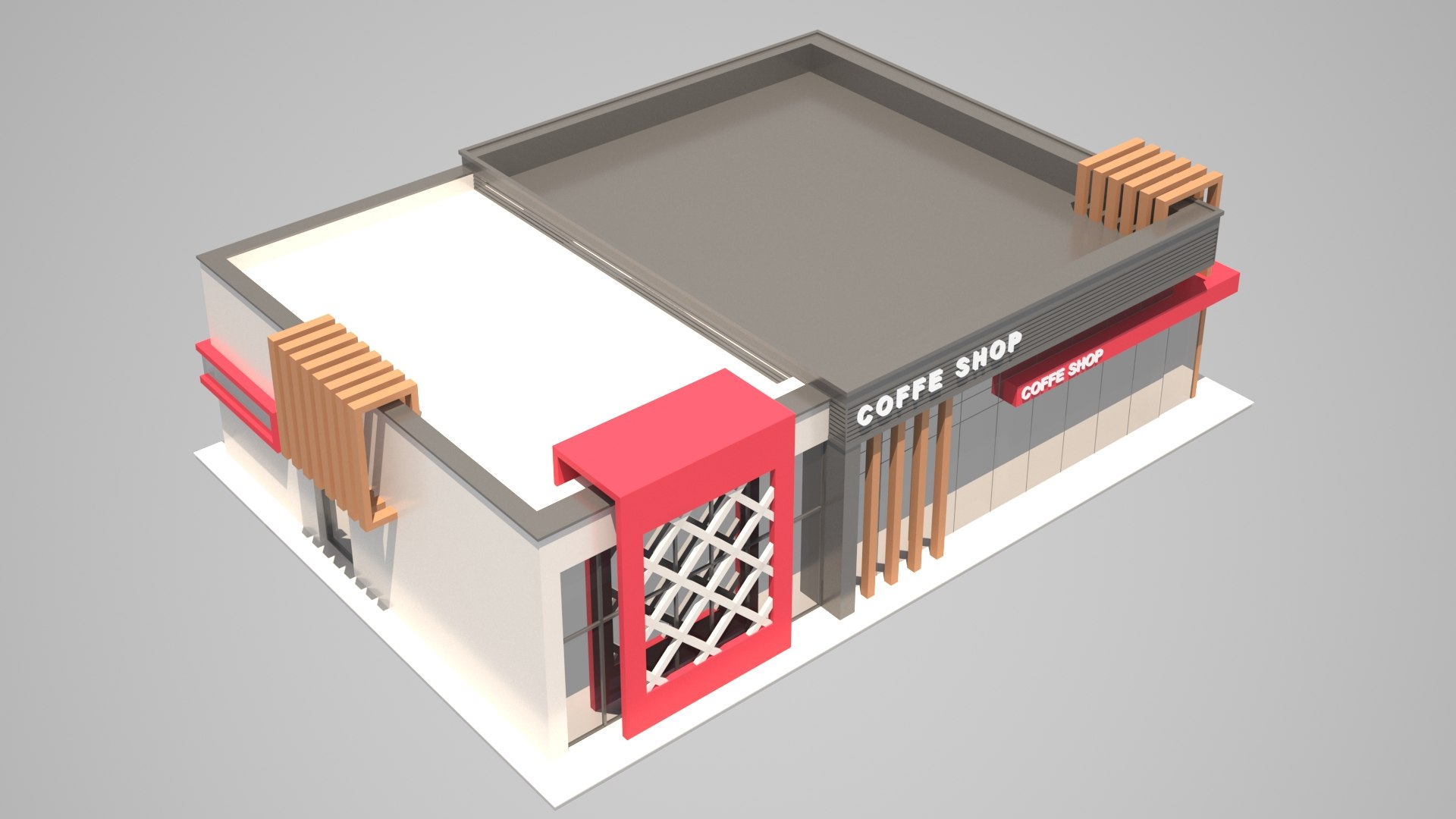 Coffee Shop Building 3D Model - TurboSquid 1734555