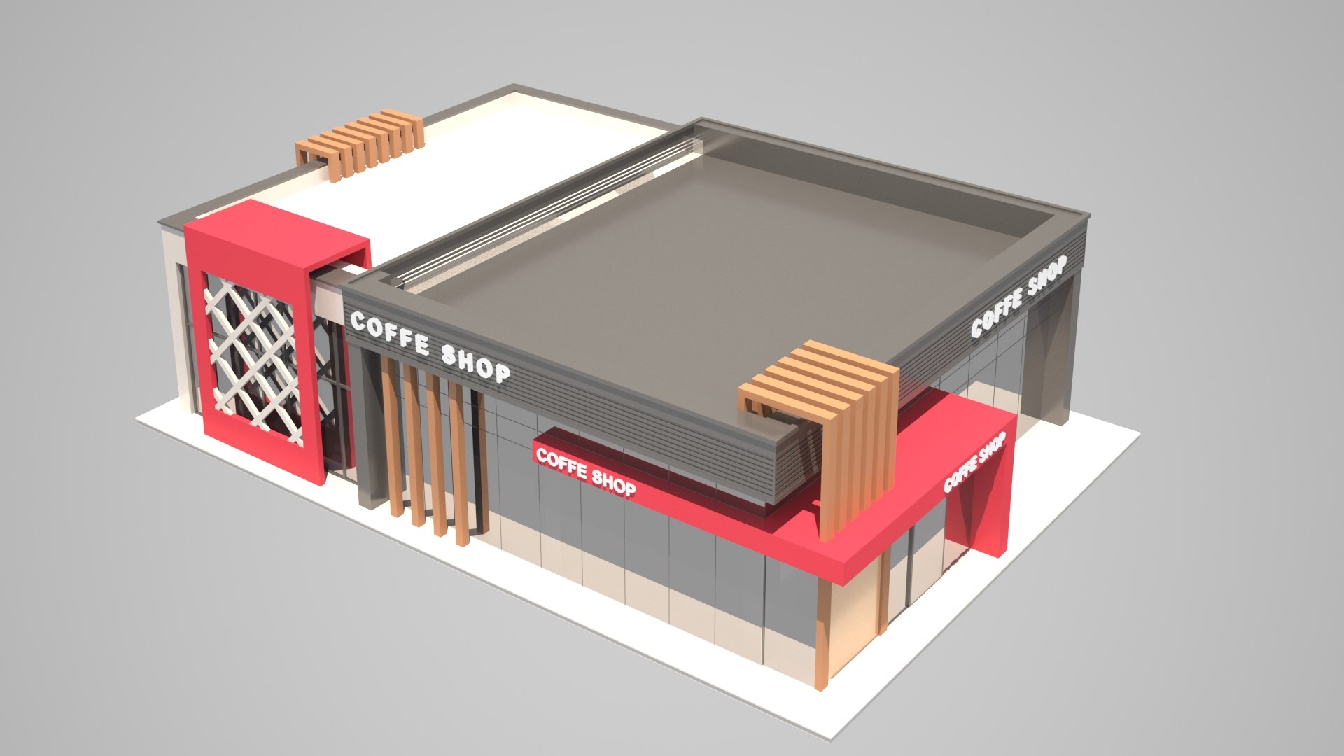 Coffee Shop Building 3D Model - TurboSquid 1734555