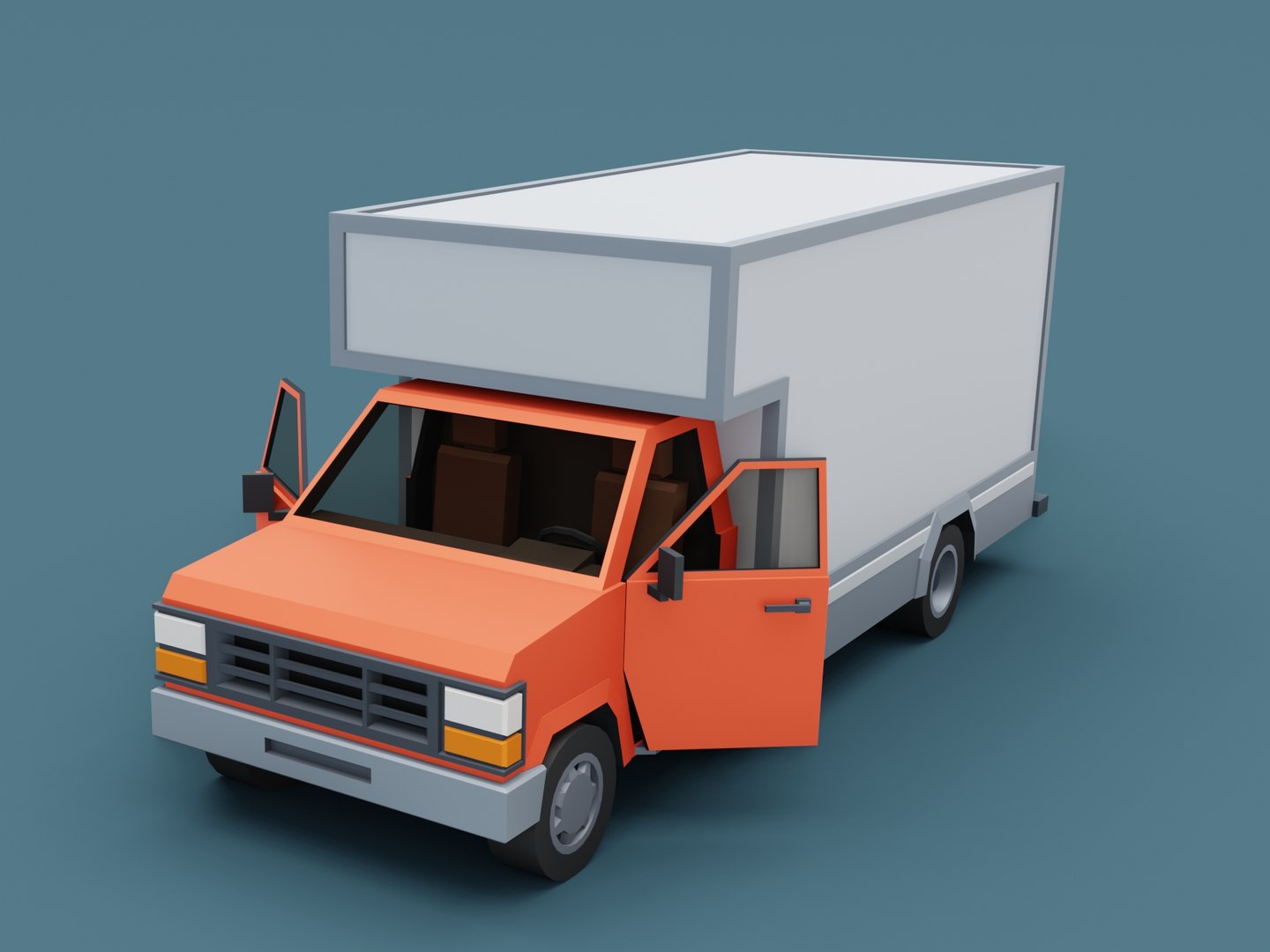 3D model Moving truck Low Poly - TurboSquid 2044501