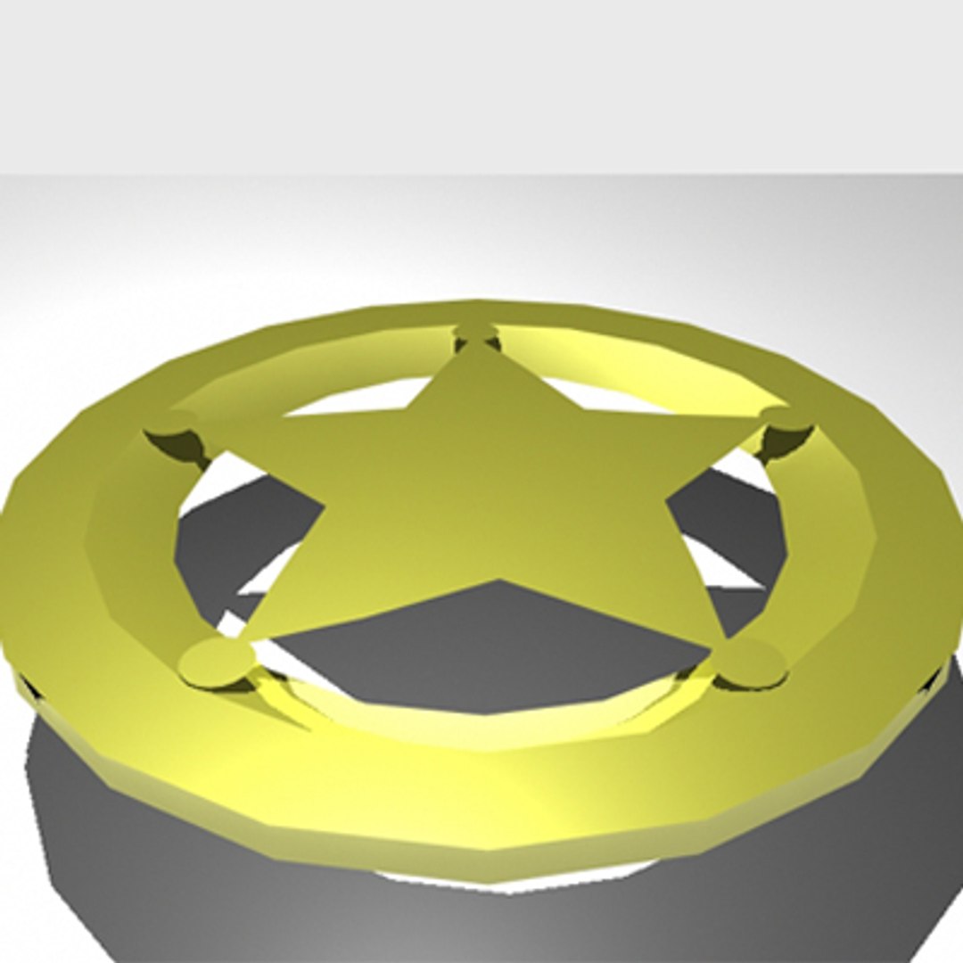 3d Sheriff Badge Star