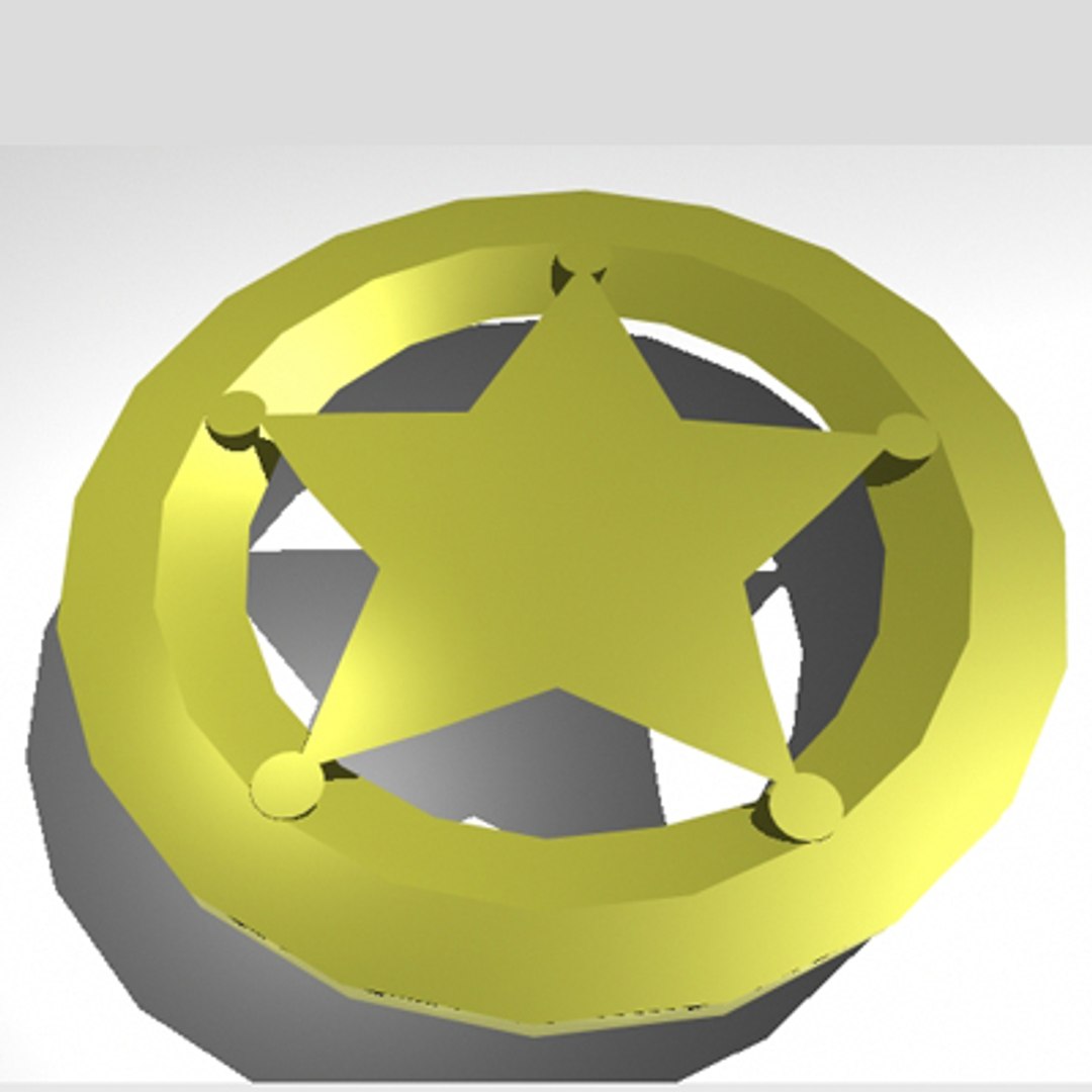 3d Sheriff Badge Star
