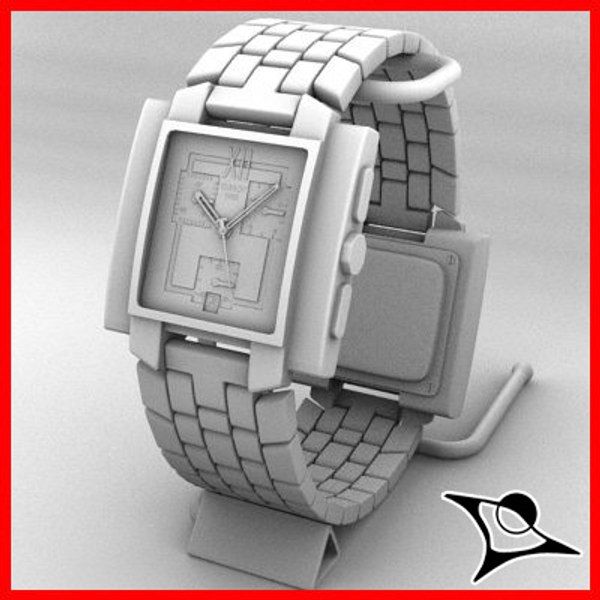 3d watch modelled model