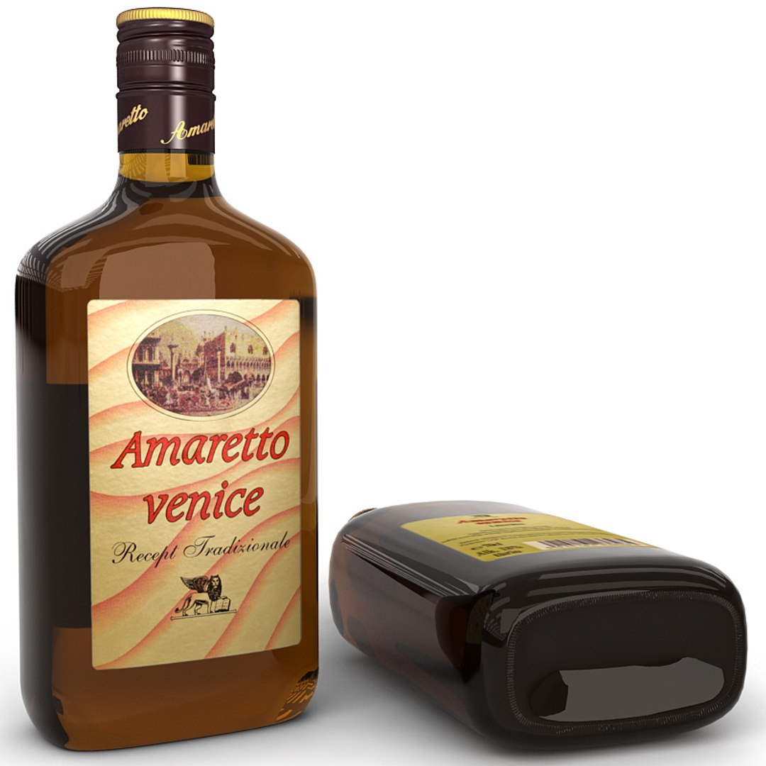 3d amaretto liqueur bottle model