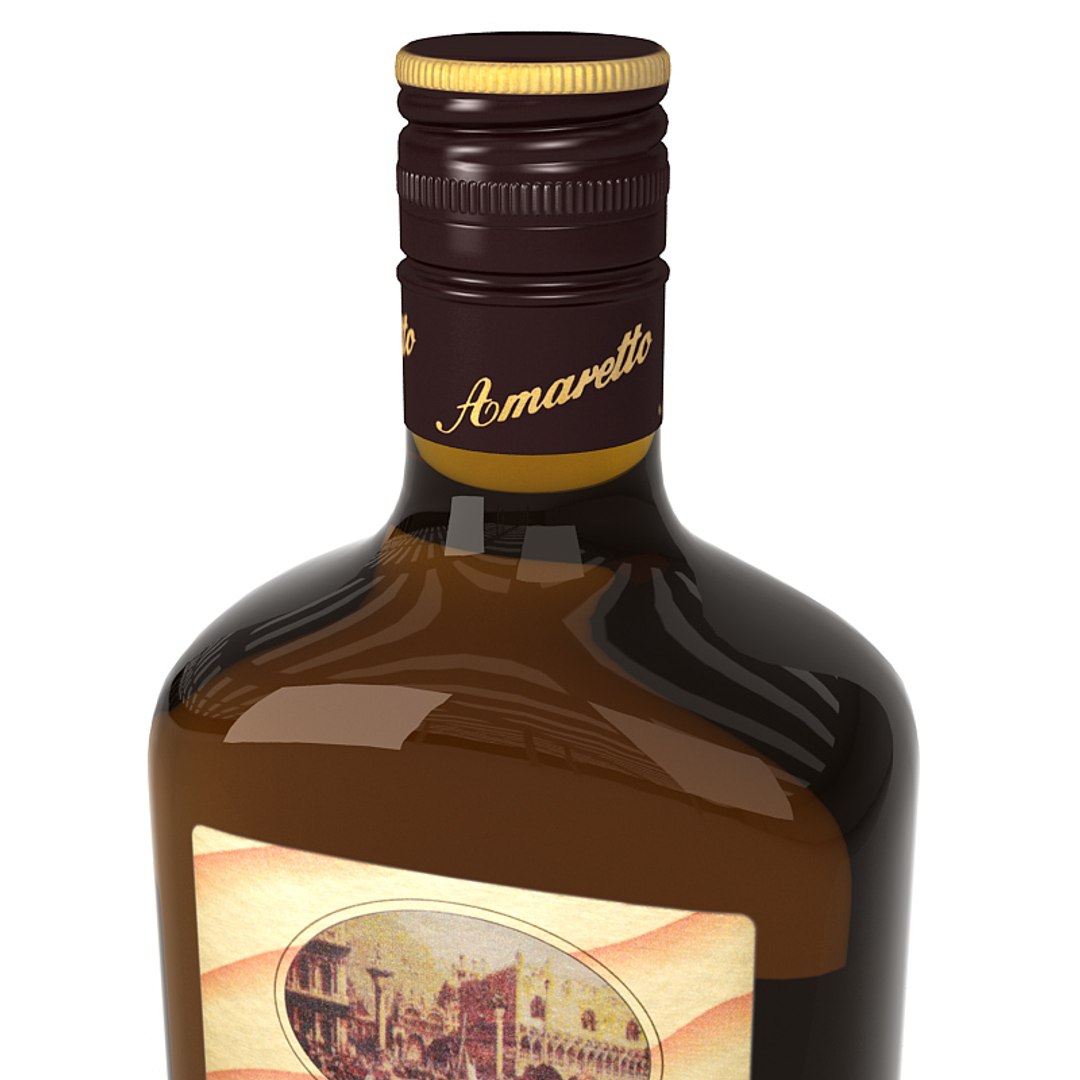 3d amaretto liqueur bottle model
