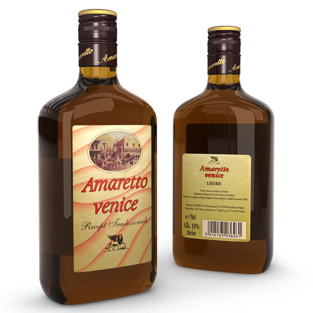 3d amaretto liqueur bottle model