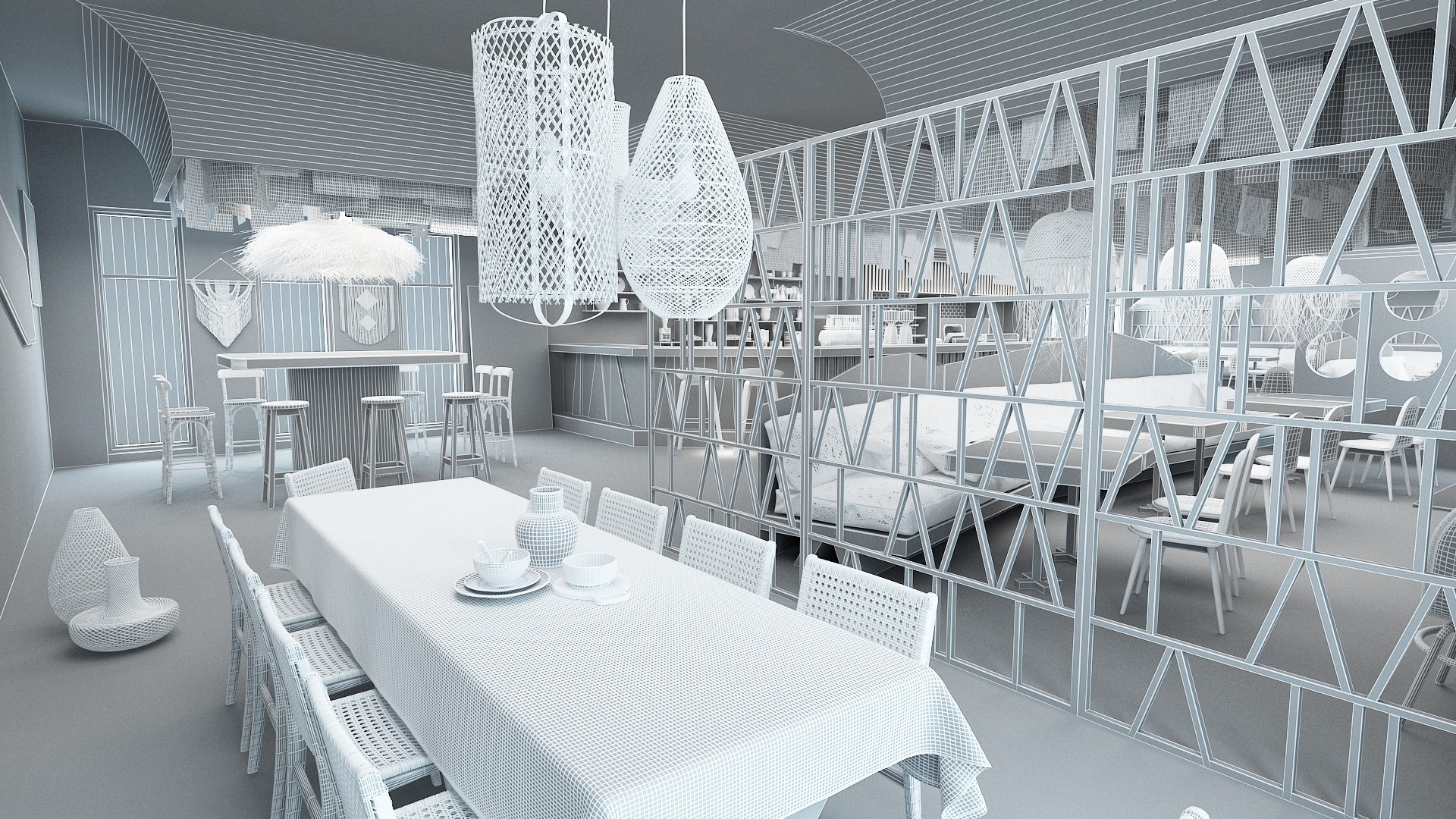 3D Coffee Restaurant Model - TurboSquid 1718895