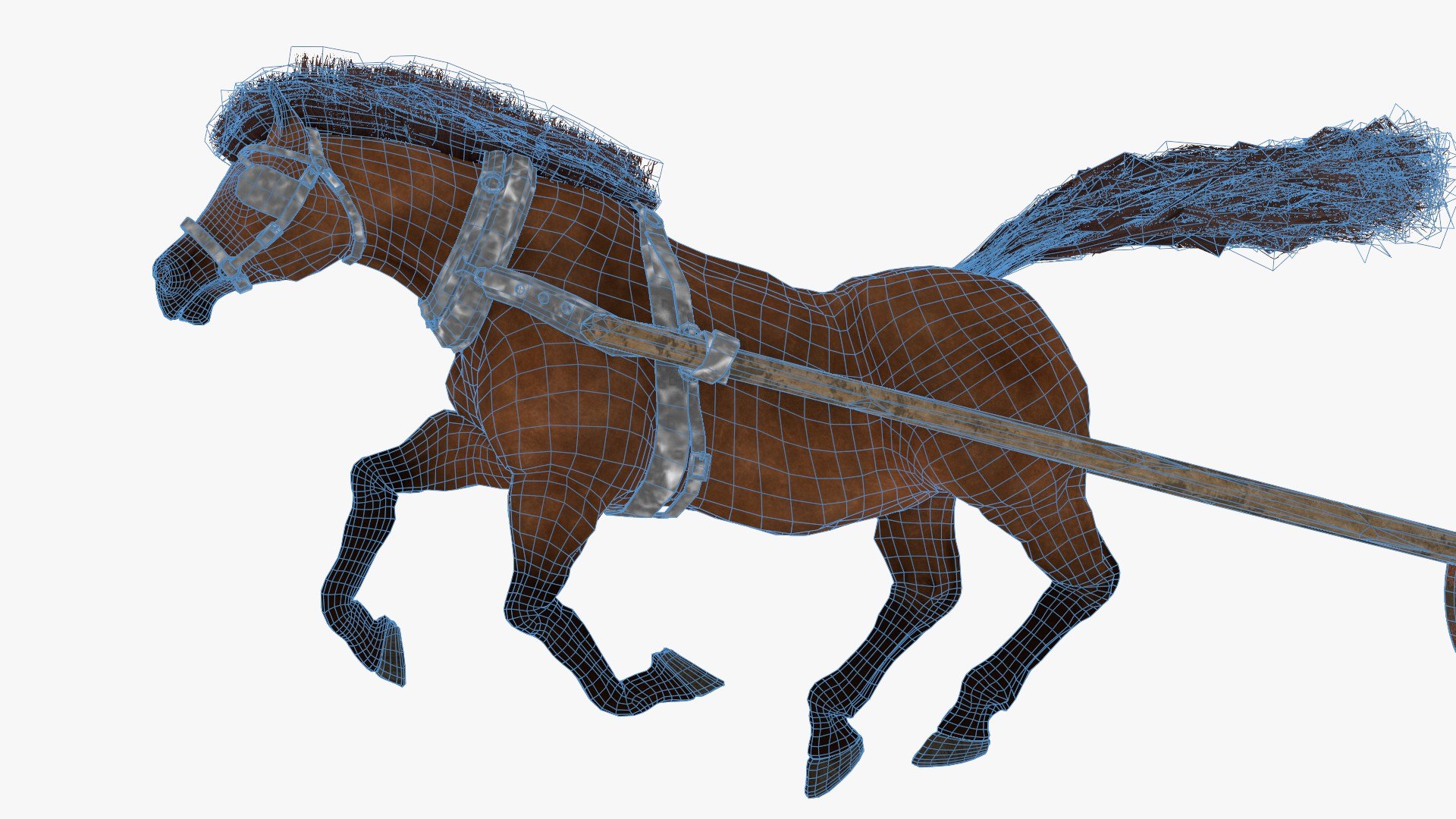 Dray with Horse Rigged 3D - TurboSquid 1740770