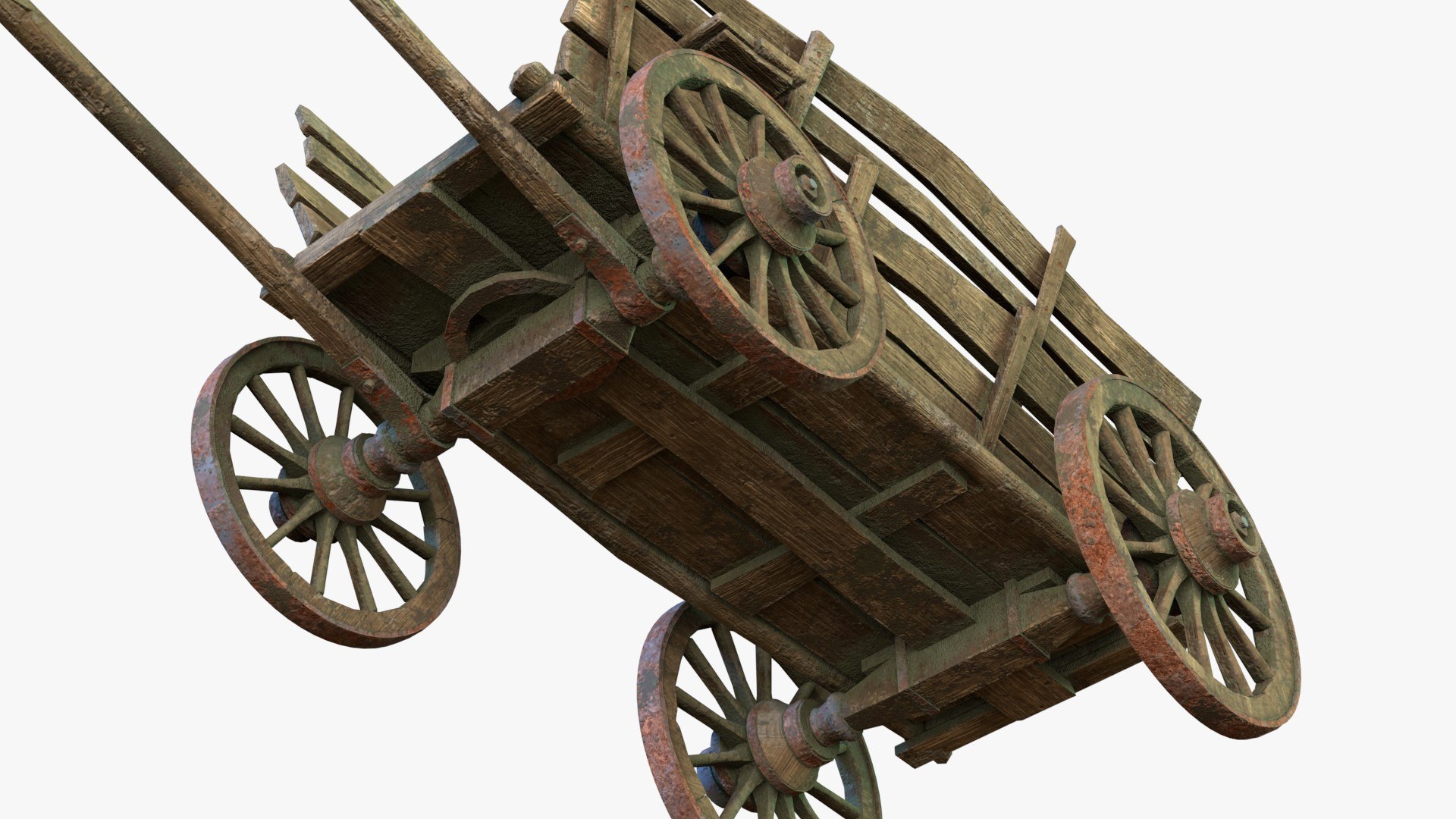 Dray With Horse Rigged 3D - TurboSquid 1740770