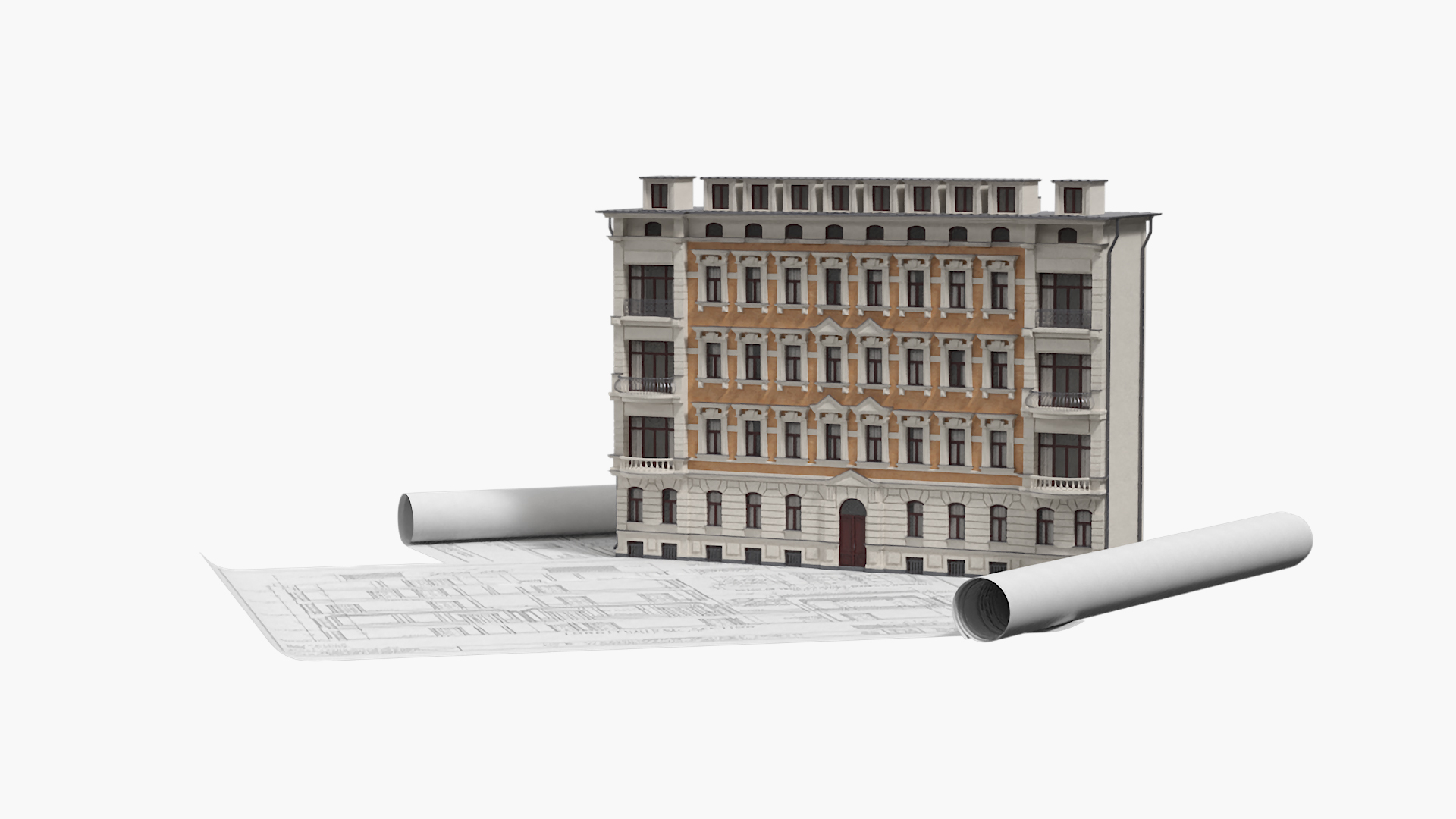 3D Historic Apartment Building Scale Model - TurboSquid 2387294