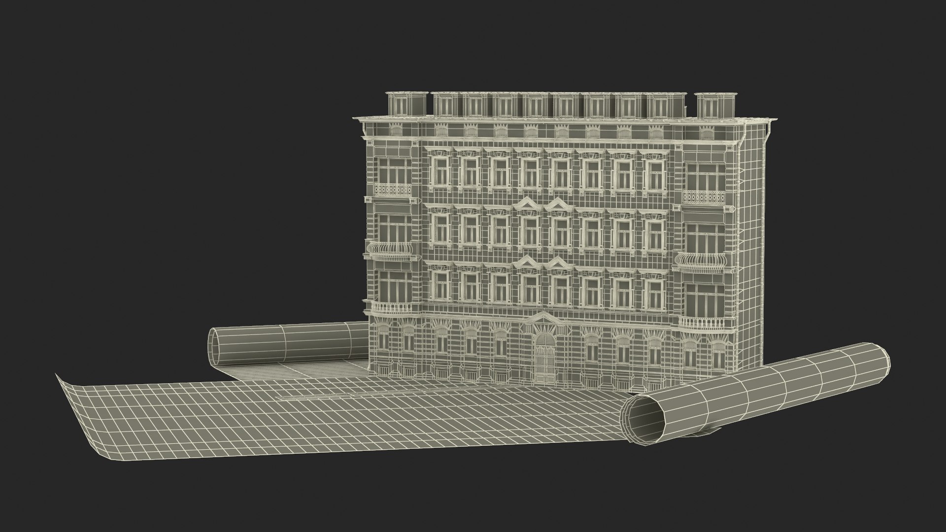 3D Historic Apartment Building Scale Model - TurboSquid 2387294