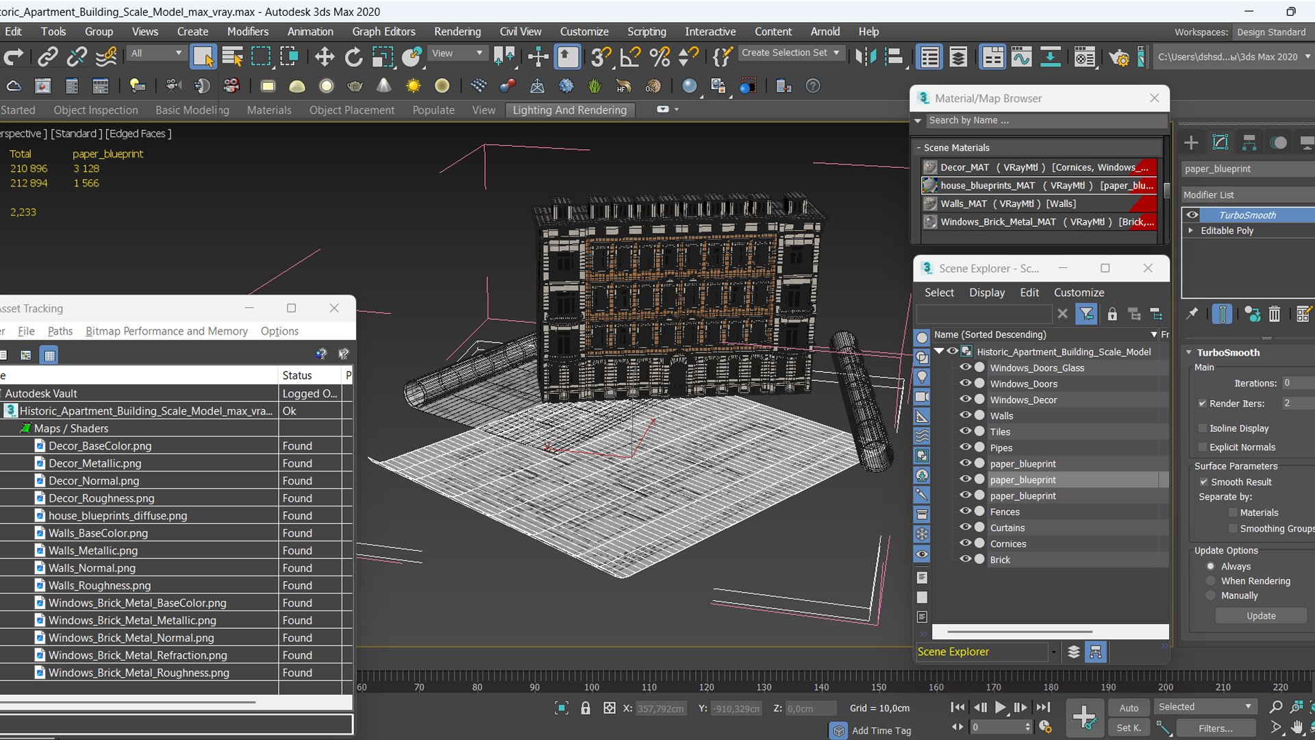 3D Historic Apartment Building Scale Model - TurboSquid 2387294