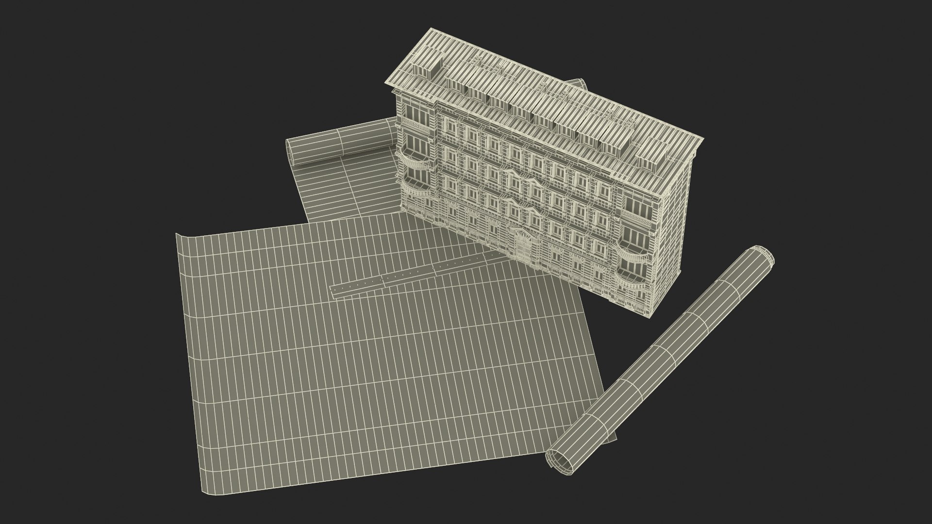 3D Historic Apartment Building Scale Model - TurboSquid 2387294