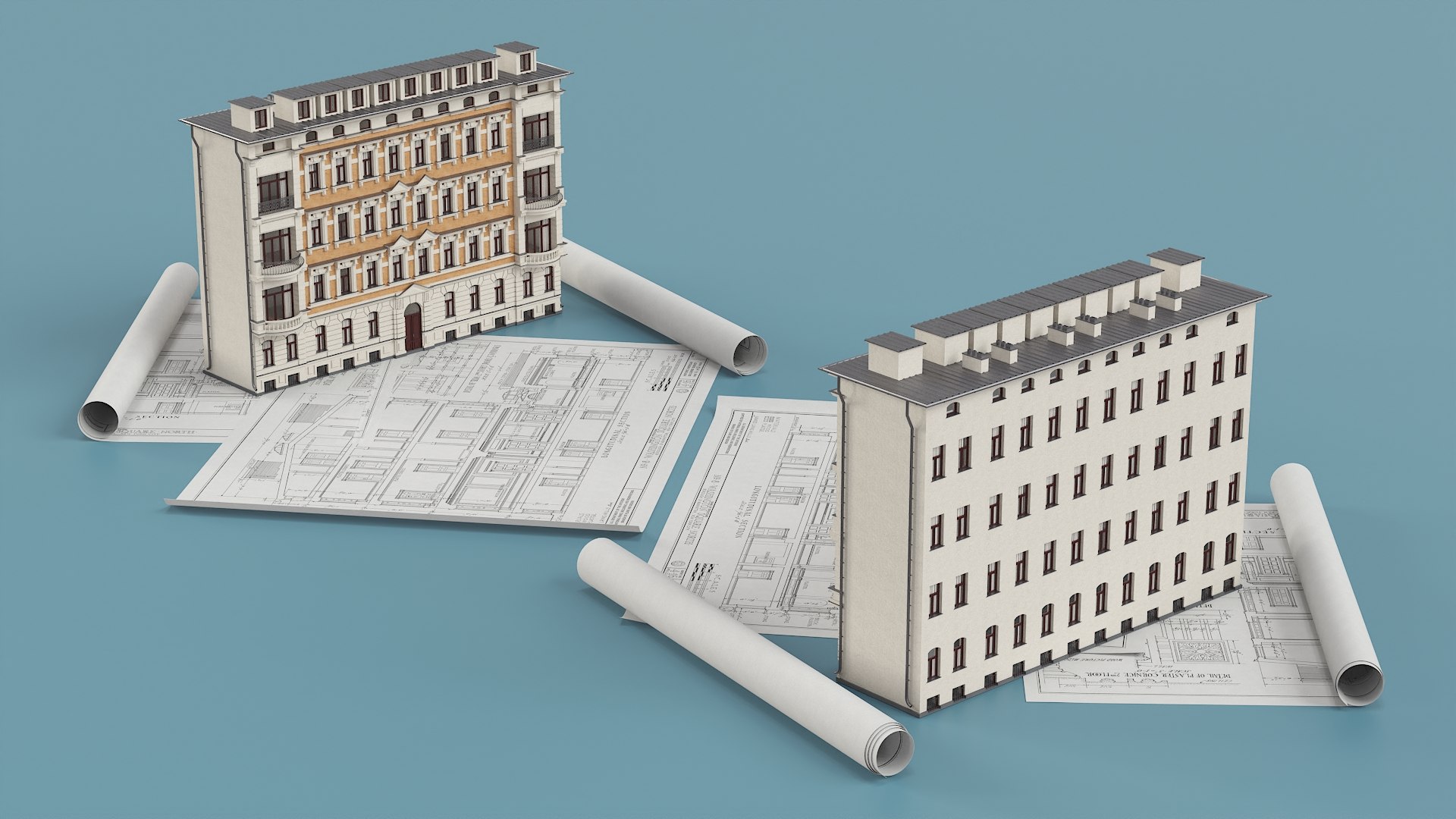 3D Historic Apartment Building Scale Model - TurboSquid 2387294