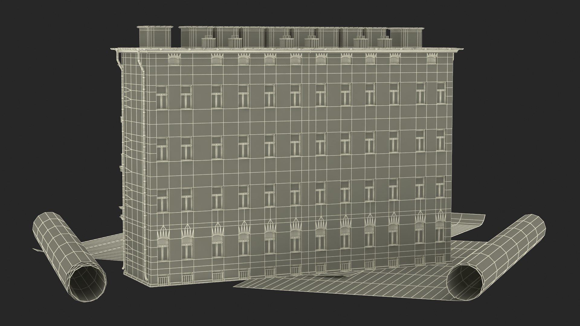 3D Historic Apartment Building Scale Model - TurboSquid 2387294