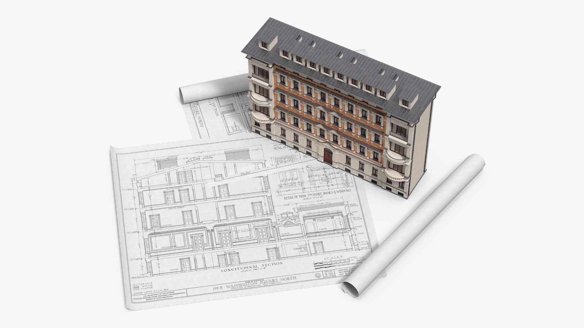 3D Historic Apartment Building Scale Model - TurboSquid 2387294
