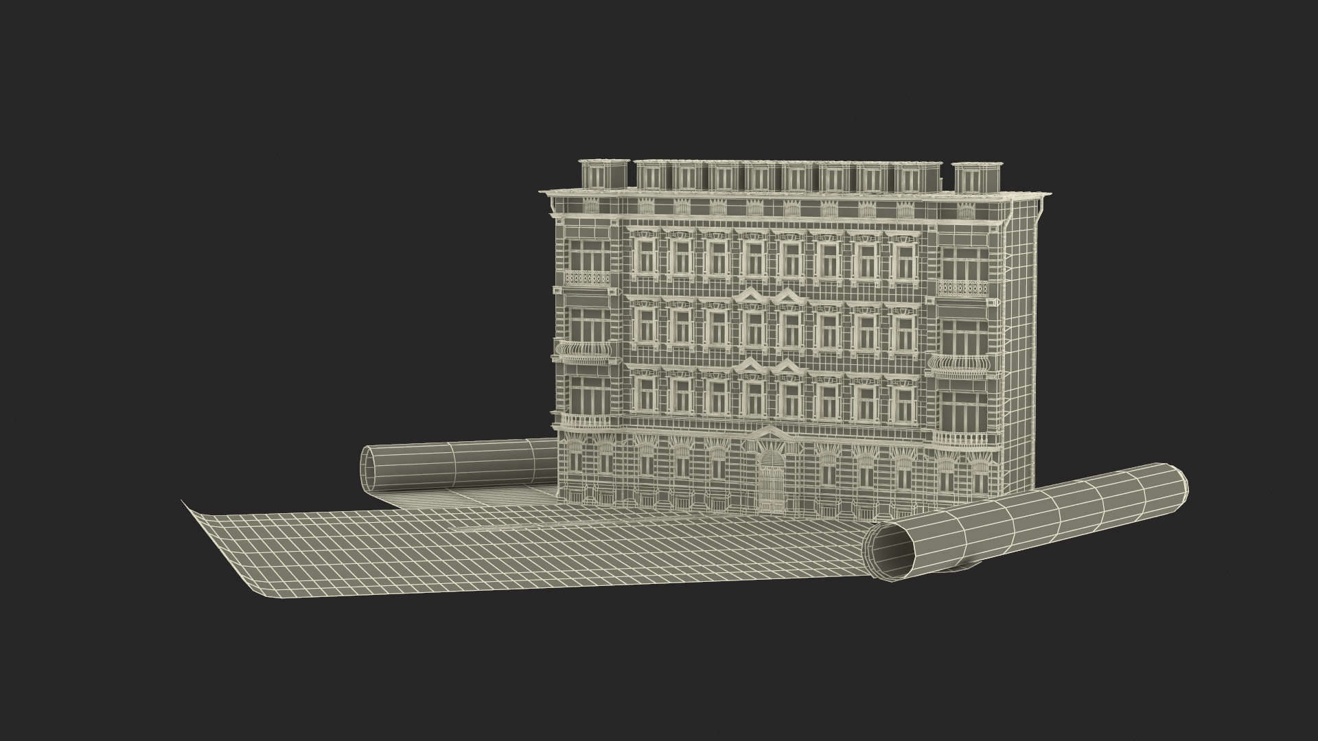 3D Historic Apartment Building Scale Model - TurboSquid 2387294