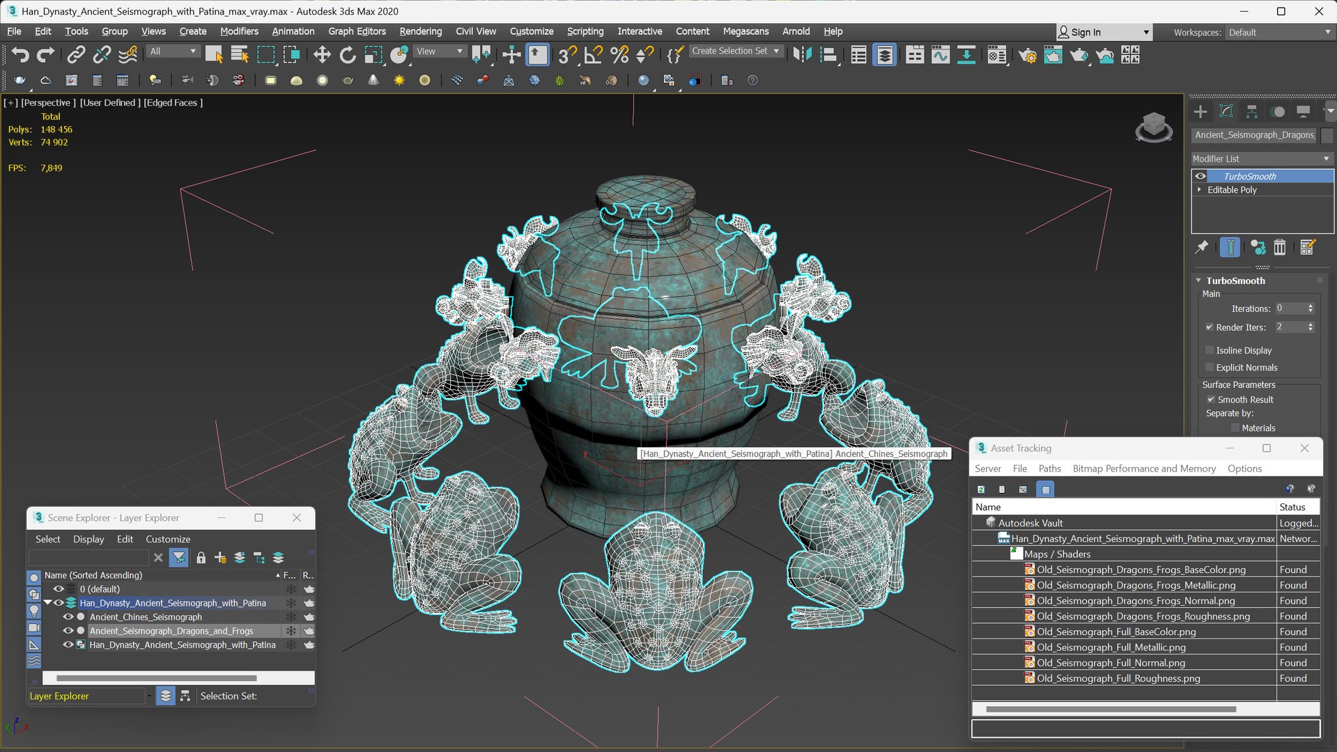 3D Han Dynasty Ancient Seismograph With Patina - TurboSquid 2417953