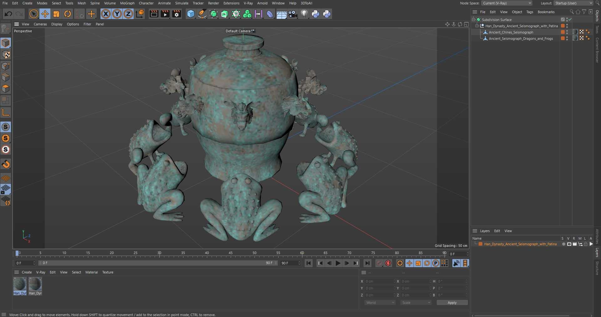 3D Han Dynasty Ancient Seismograph With Patina - TurboSquid 2417953