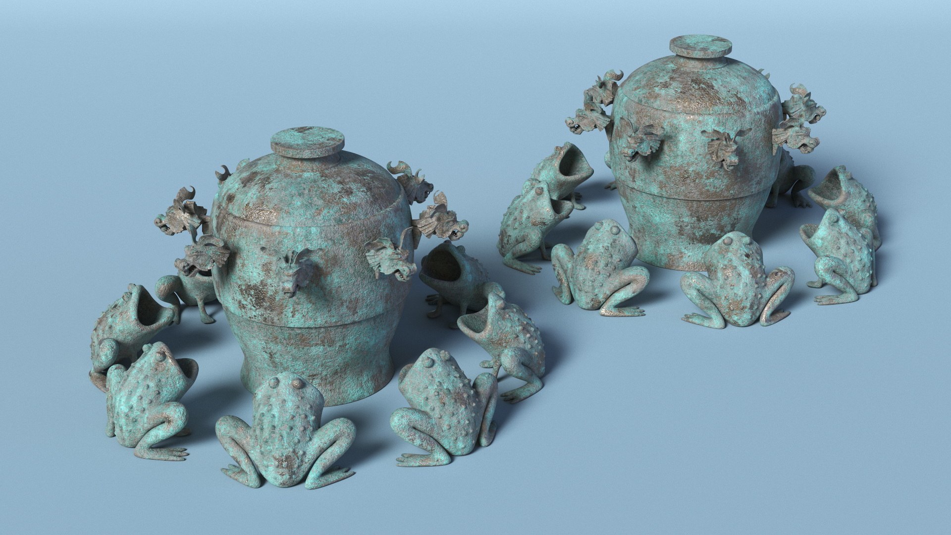 3D Han Dynasty Ancient Seismograph With Patina - TurboSquid 2417953
