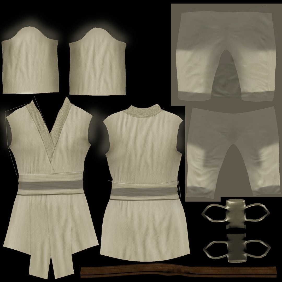 Male Jedi Full Outfit 3D Model - TurboSquid 1997916