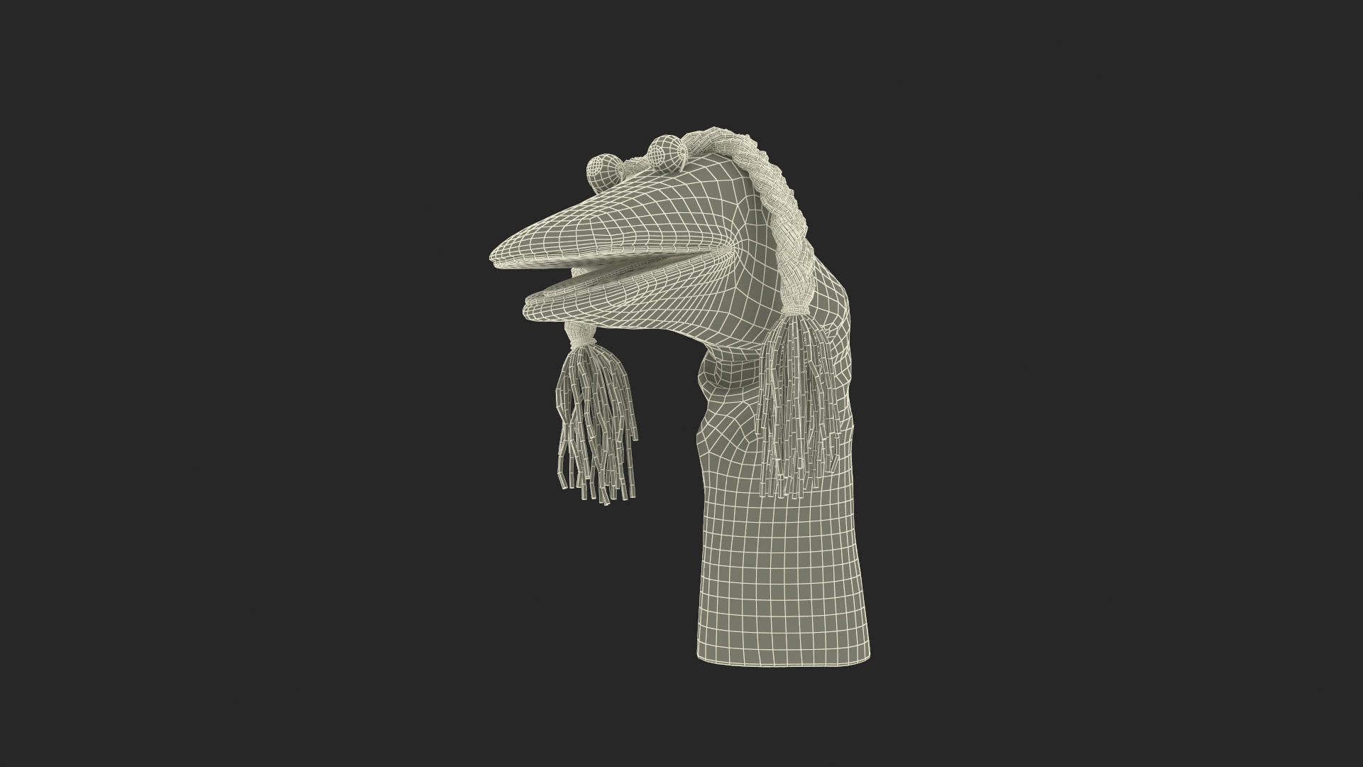 3D Sock Puppet Character Striped Girl Smiling Pose - TurboSquid 2268148
