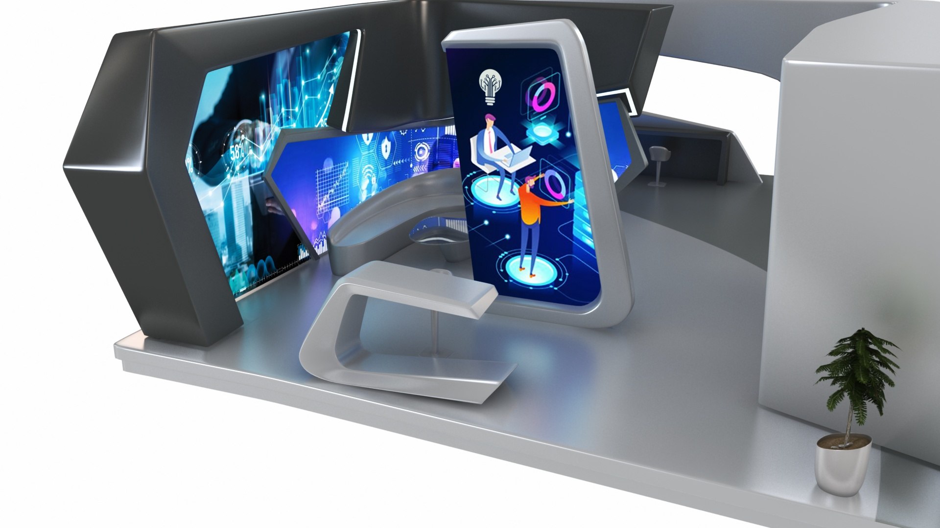 3D model Futuristic Exhibition Stand Collection 8 - TurboSquid 1903980