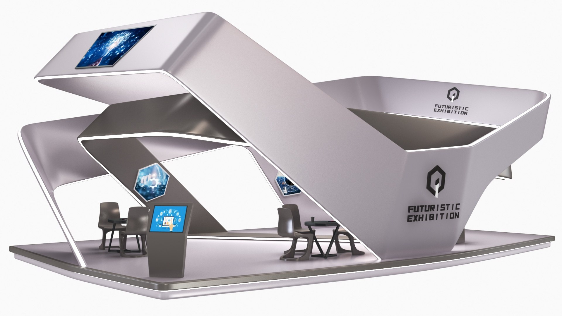 3D model Futuristic Exhibition Stand Collection 8 - TurboSquid 1903980