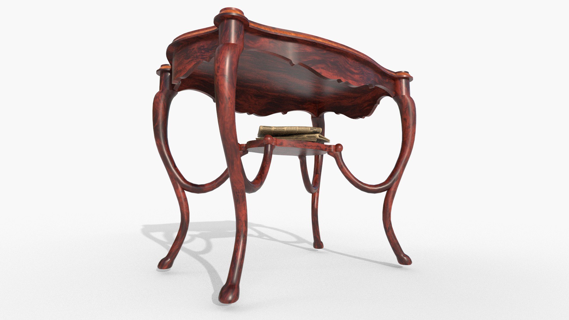 3D Victorian Living Room Table With Newspapers - TurboSquid 1916979