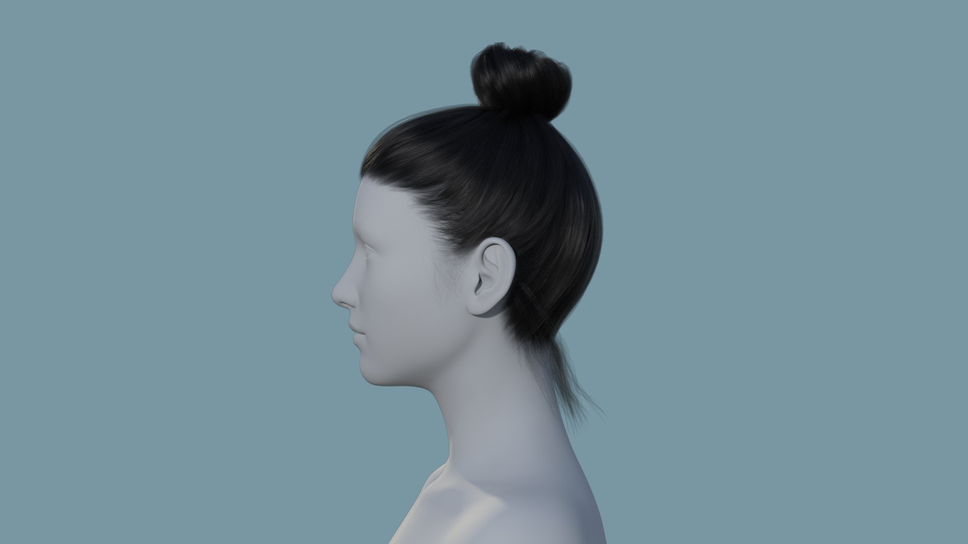 Realistic Female Hair 3D Model - TurboSquid 1677327
