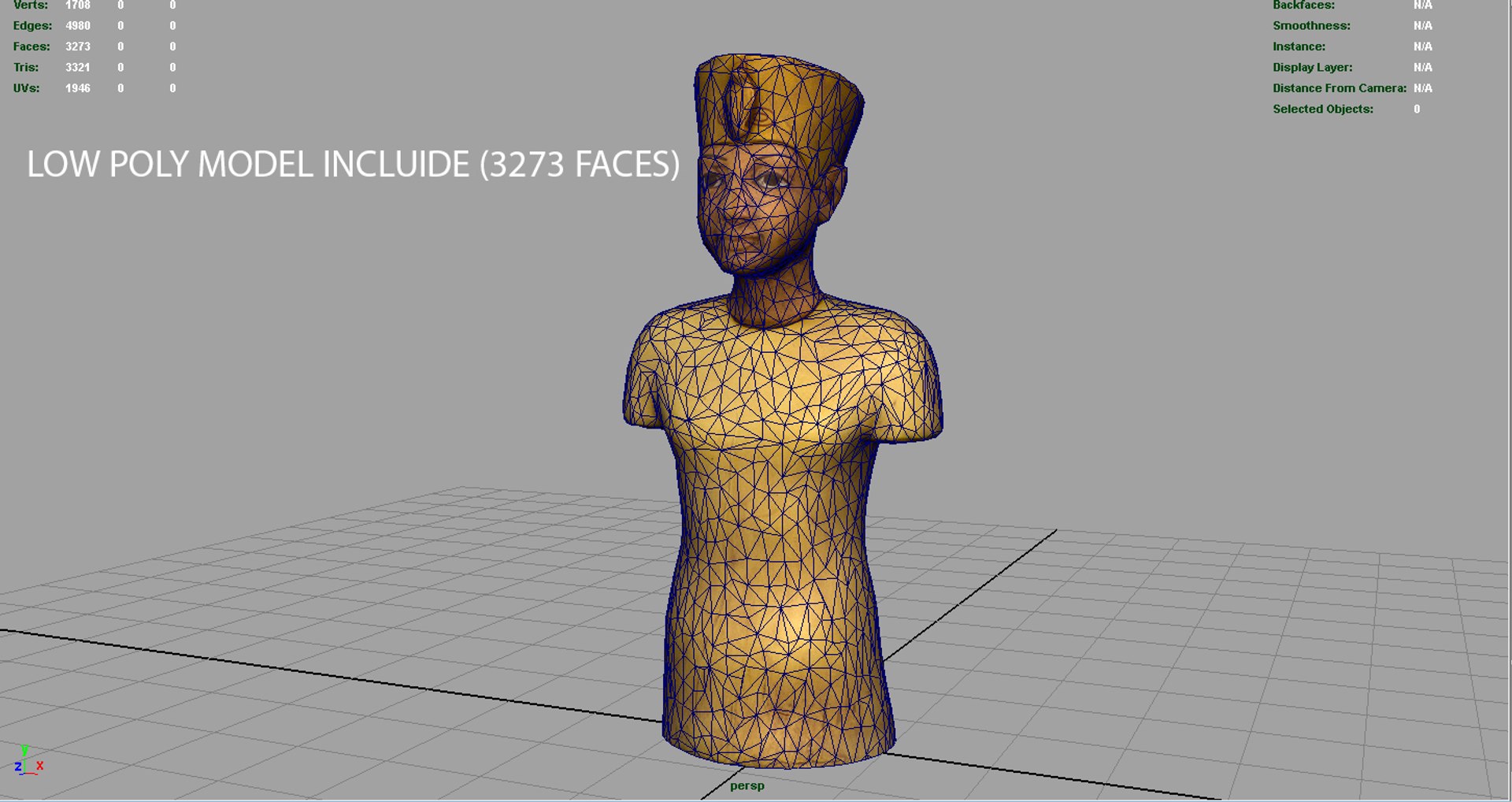 tutankhamun king 3d obj