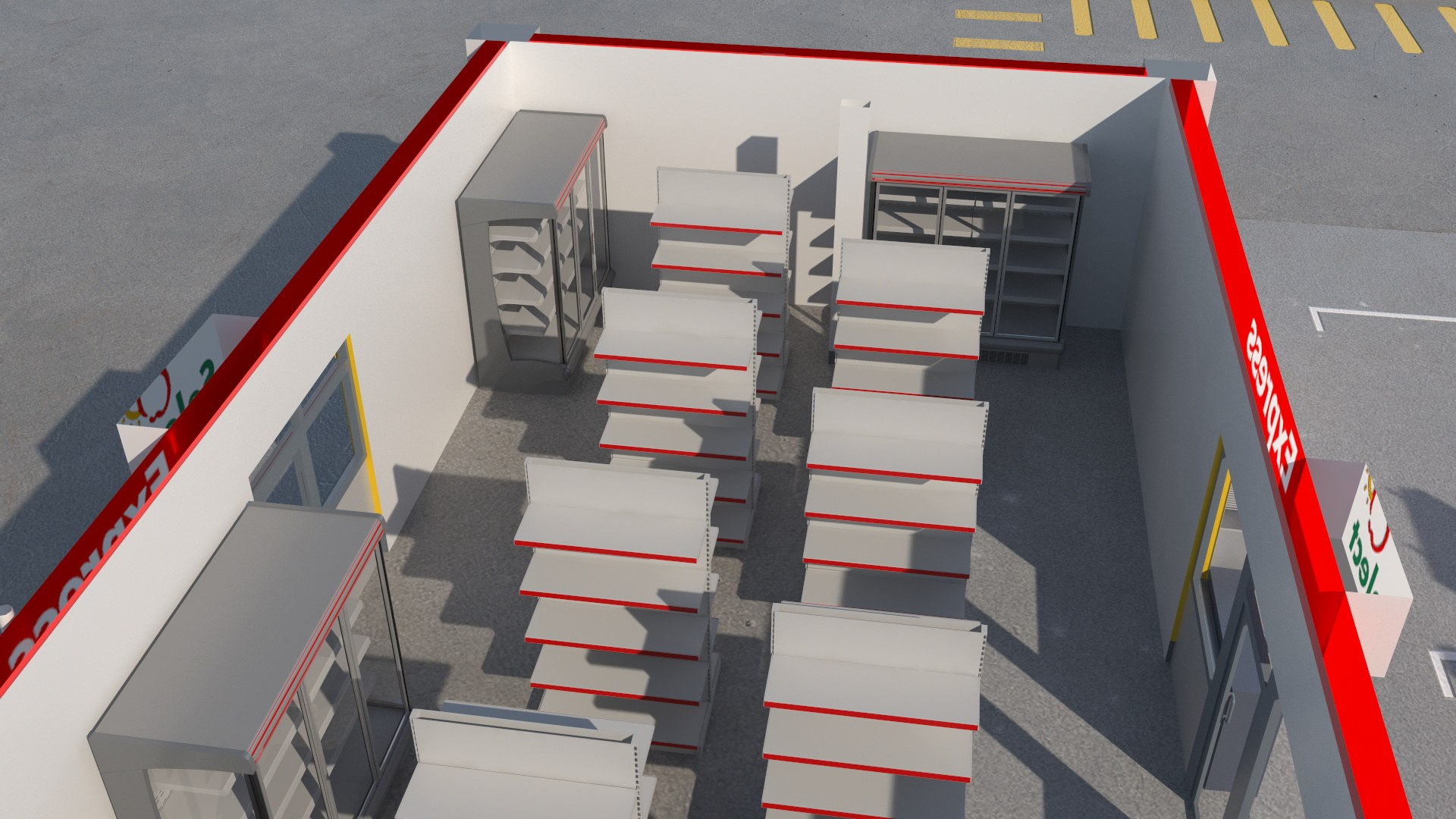 Shell Gas Station Small Model - TurboSquid 2116327