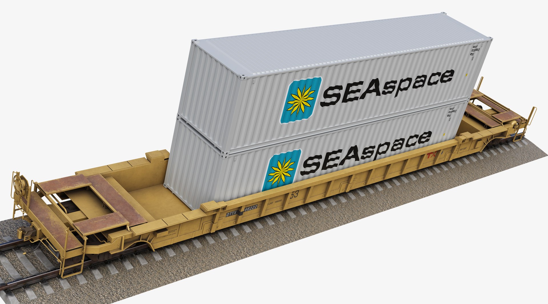 3D double stack car s615 model - TurboSquid 1441300