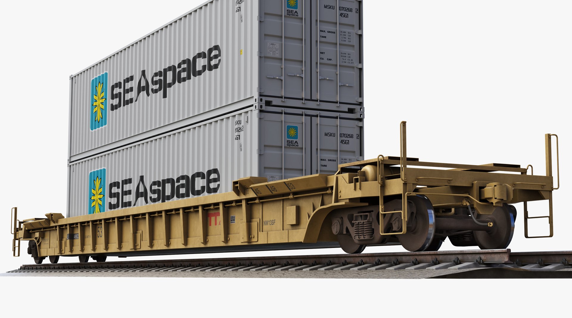 3D double stack car s615 model - TurboSquid 1441300